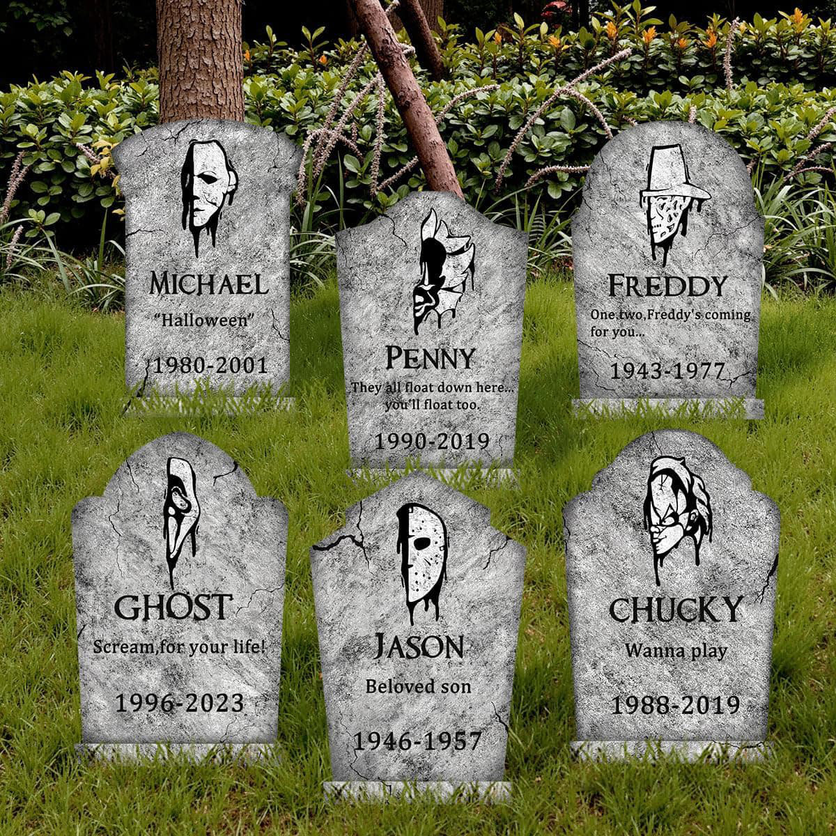 The Holiday Aisle® 6ct Large Halloween Outdoor Graveyard Tombstone Yard ...