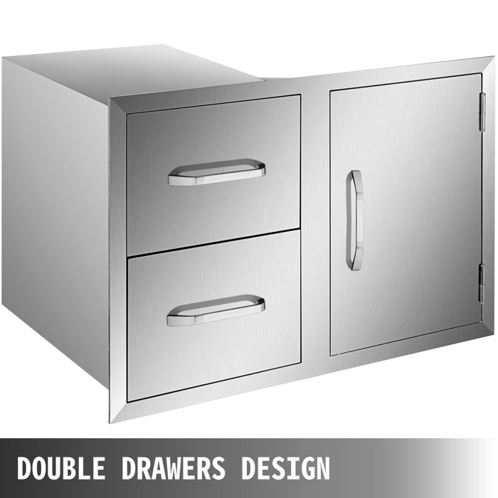 VEVOR 33'' Stainless Steel Drop In Door & Drawer Combo & Reviews | Wayfair
