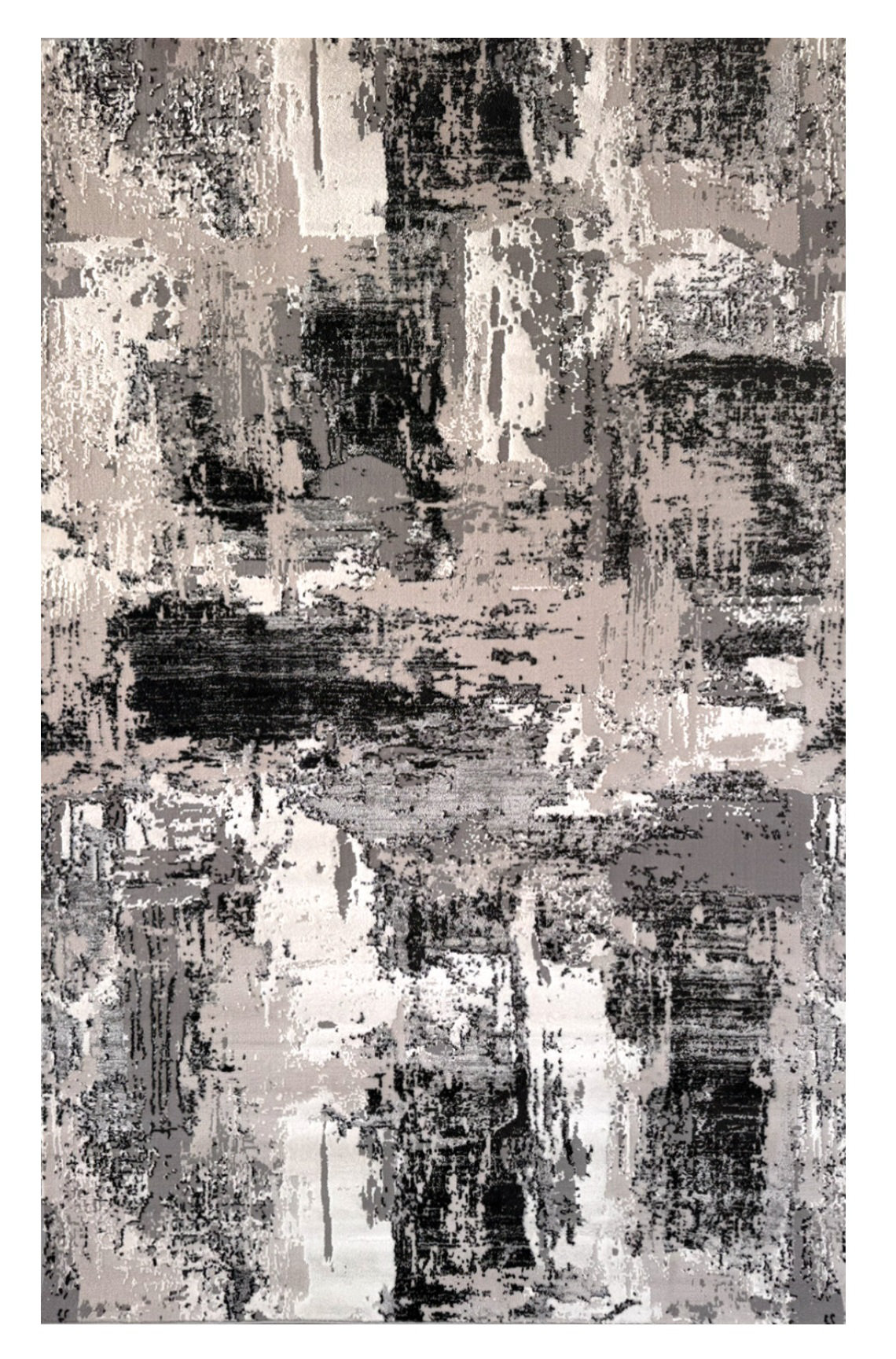 HomeRoots 5' X 8' Black Gray Abstract Area Rug | Wayfair