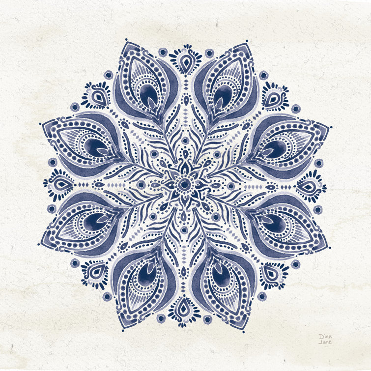 Bungalow Rose Bohemian Vibes VI Mandala Blue On Canvas by Dina June ...