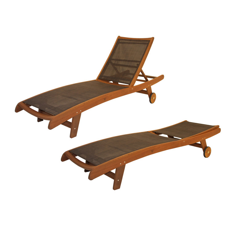 Birch Lane™ Delphi Outdoor Wood Chaise Lounge Set & Reviews | Wayfair