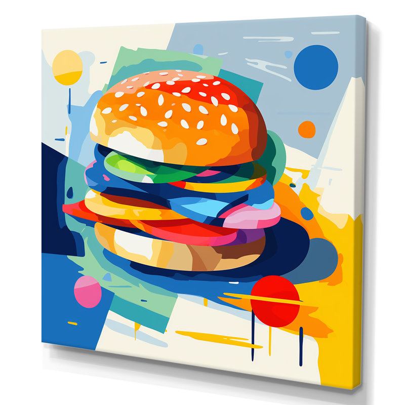 George Oliver Pop Art Hamburger Brilliance VII - Food Wall Art | Wayfair