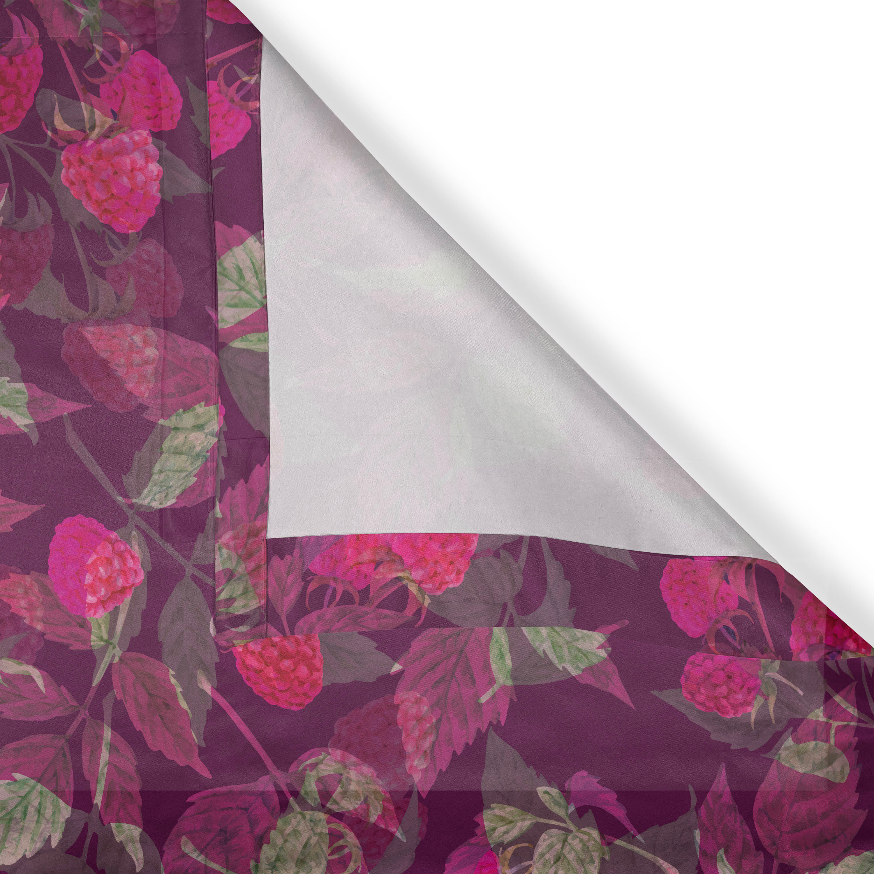 Ophelia & Co. Vintage Grommet Curtain Raspberries and Leaves Art 50" x ...