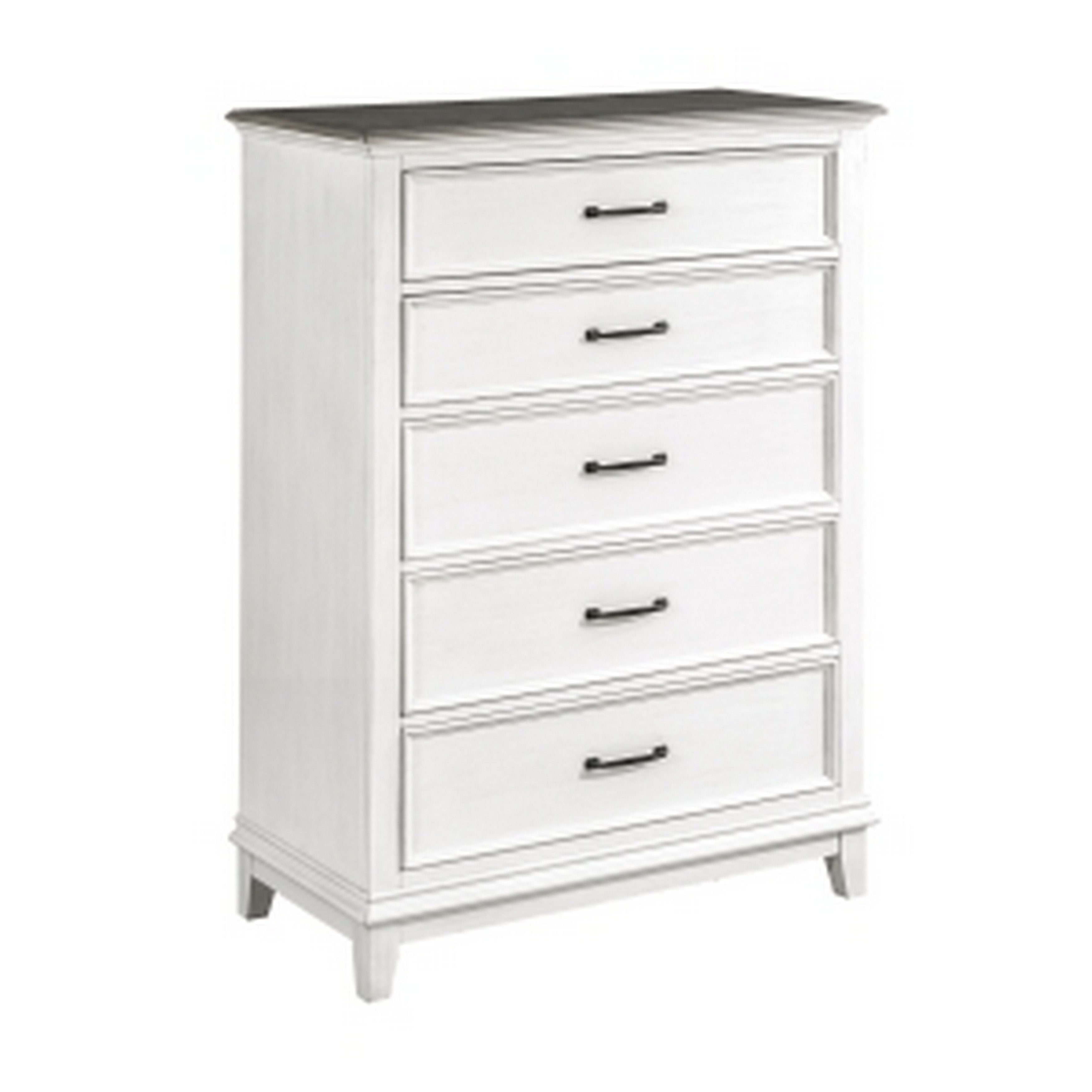 Benjara Woki 55 Inch Tall Dresser Chest, 5 Drawers, White And Brown ...