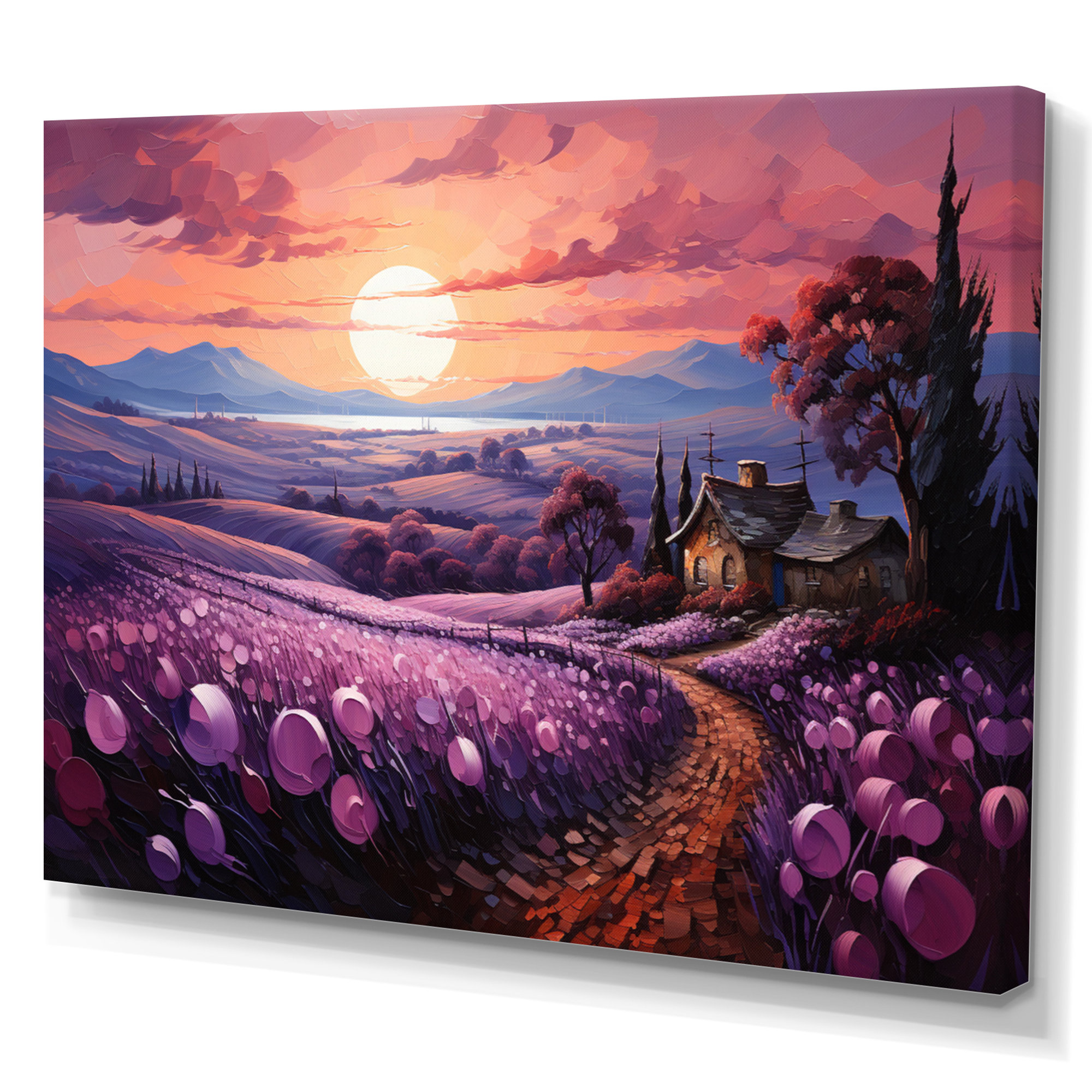 Latitude Run® Countryside Lavender Landscape Patchwork I - Landscapes ...
