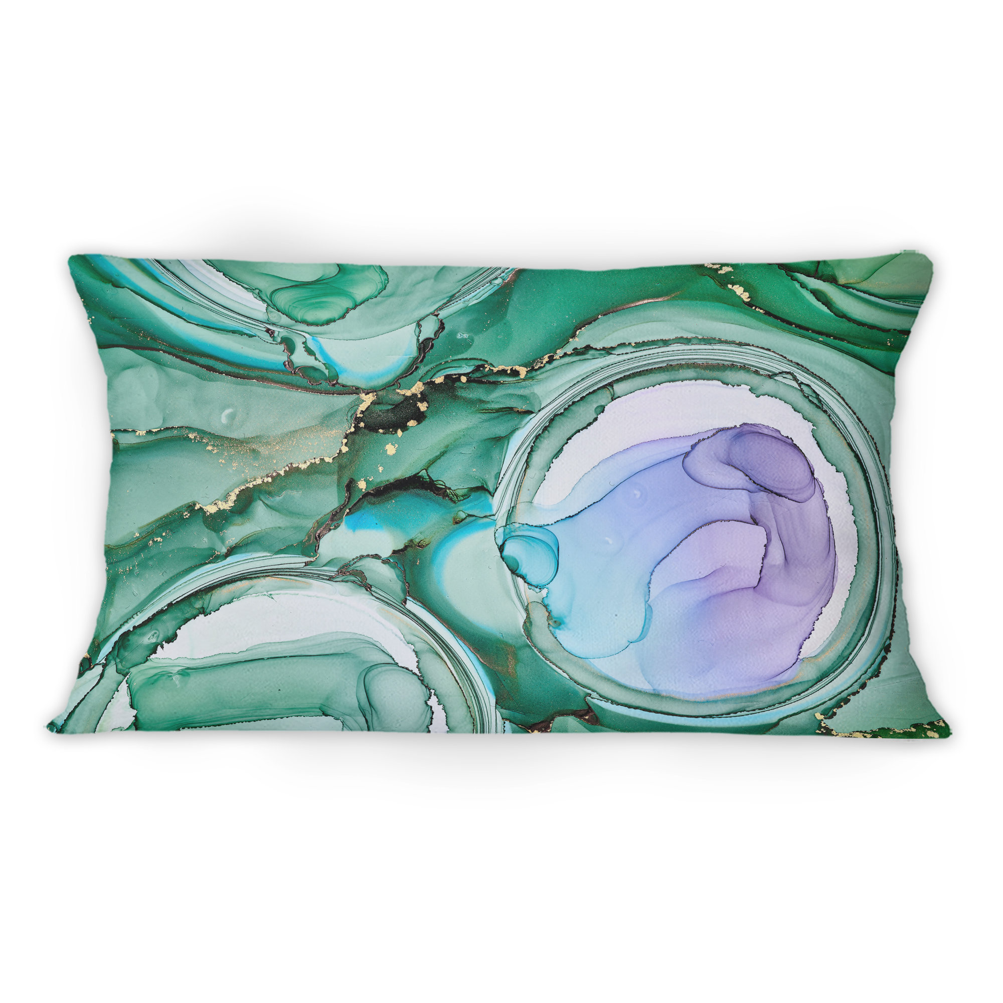 Design Art Green And Purple Luxury Abstract Fluid Art I - Modern ...