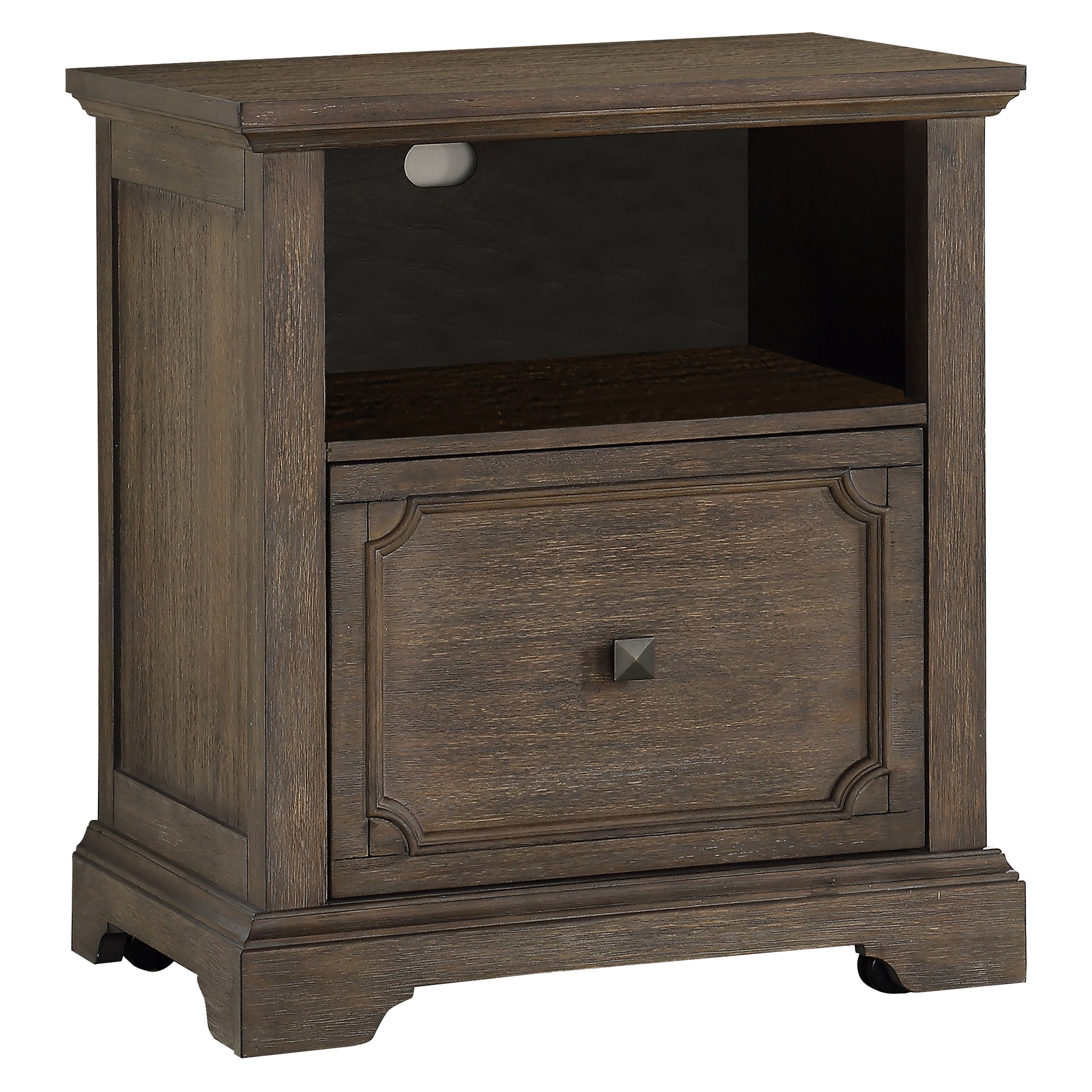 One Allium Way® Rustic, Transitional, Office, File Cabinet, Dark Oak ...