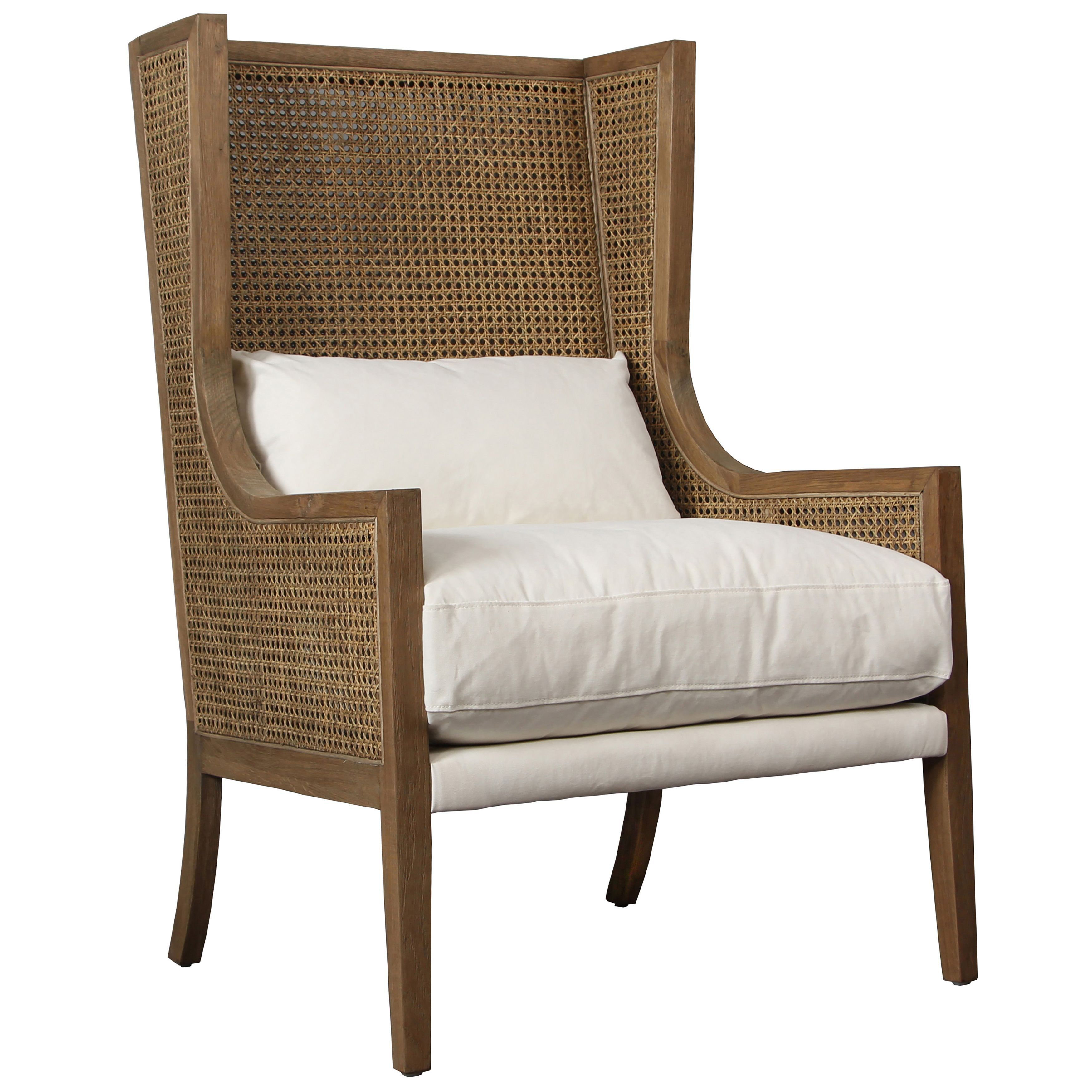 Bayou Breeze Remmie Cotton Performance Fabric and Oak Wingback Accent ...