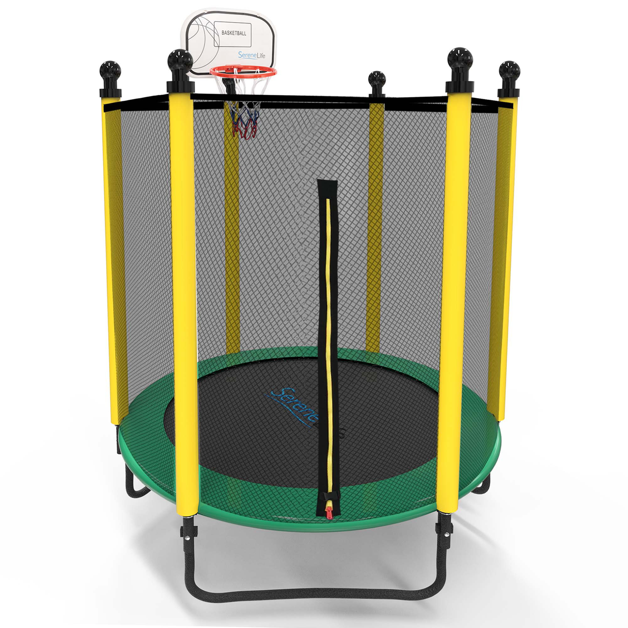 SereneLife 5' Round Backyard Trampoline with Safety Enclosure | Wayfair