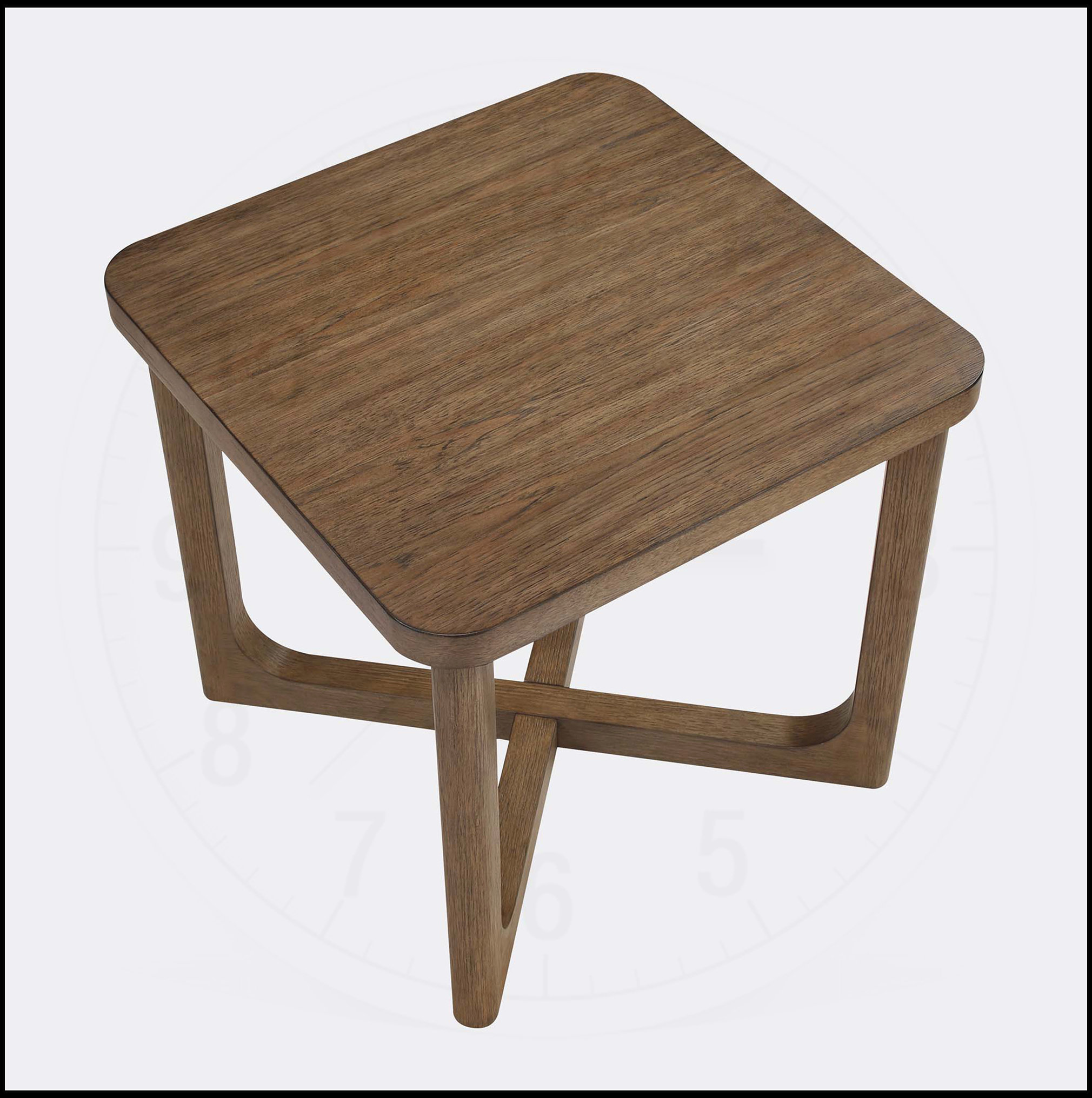 Millwood Pines Modern End Table with Square Top, Light Brown Finish ...