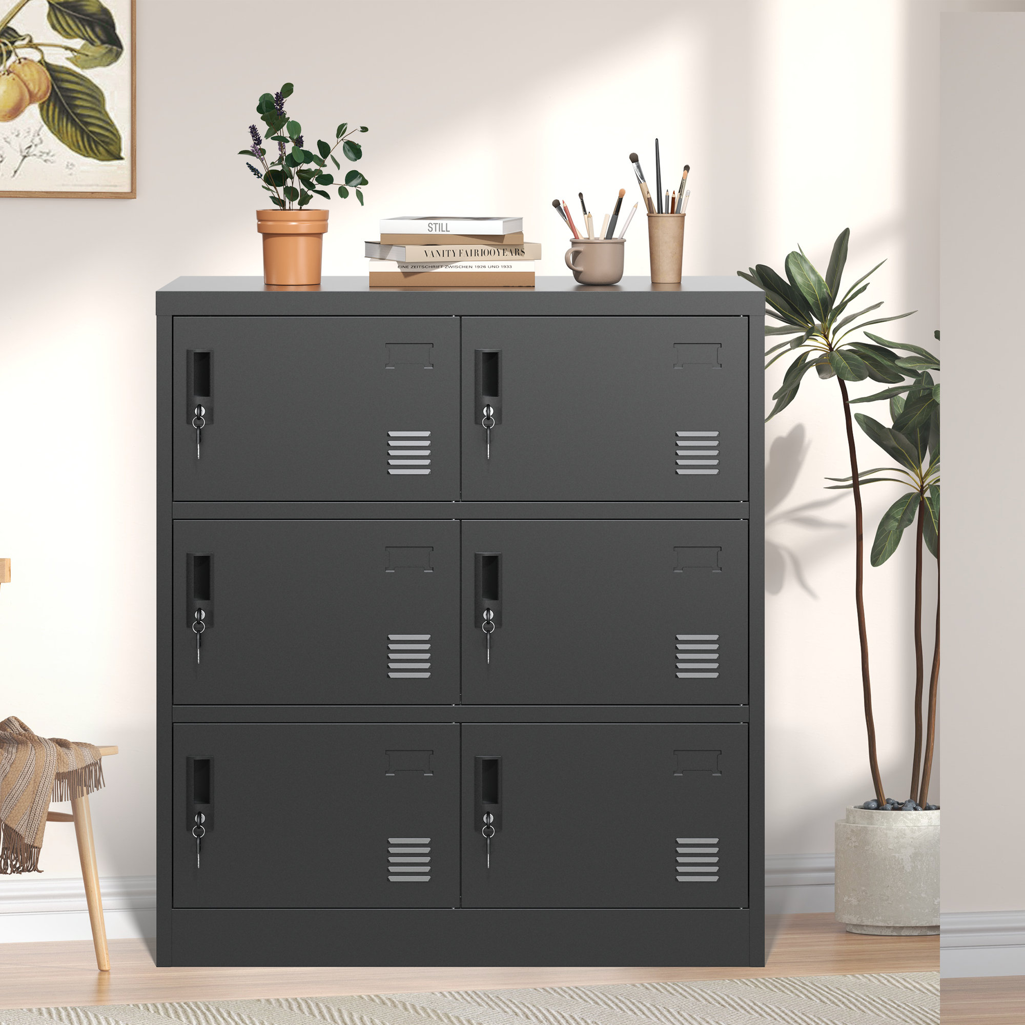 Trent Austin Design® Vanover 3 Tier 35.43'' Wide Storage Cabinet 6 Door ...