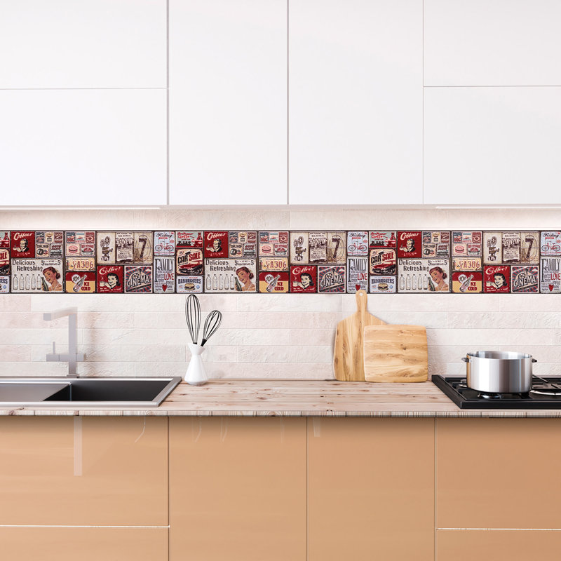 QEP Kantu Cinema 6" x 18" Multicolor Ceramic Decorative Listello Wall ...