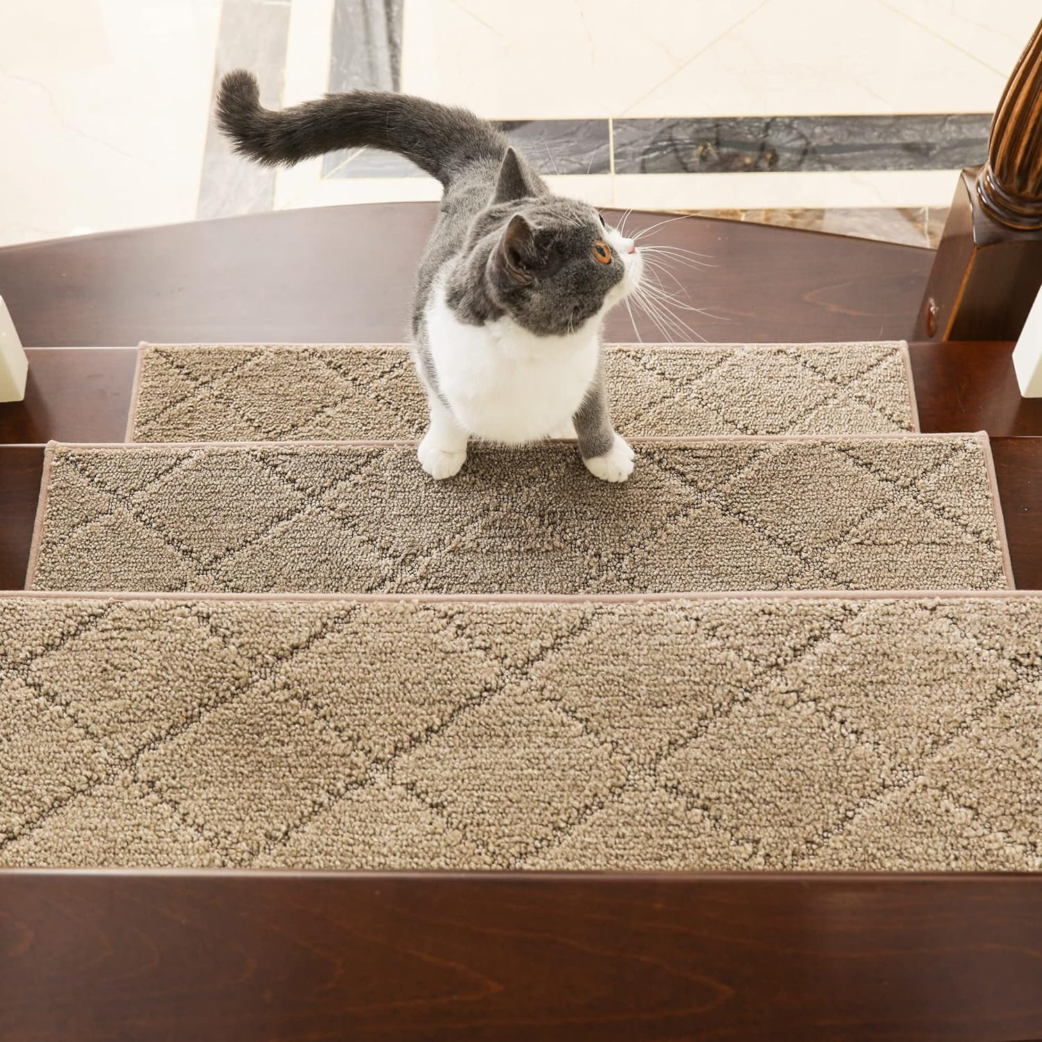 Hokku Designs Edging Stair Treads Non-Slip Carpet for Wooden Steps ...