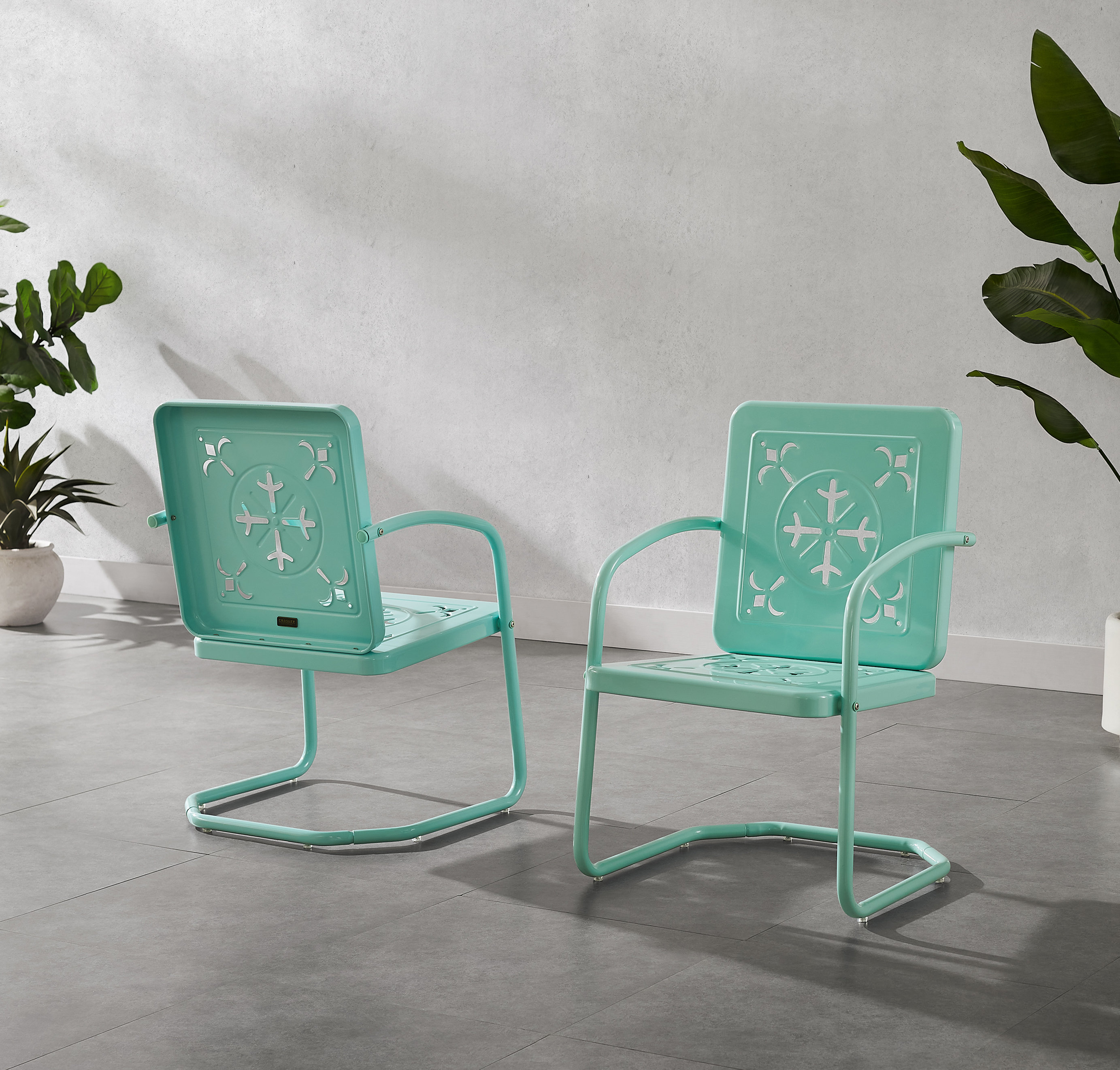 Winston Porter Passmore 2-piece Retro Outdoor Chair Set & Reviews | Wayfair