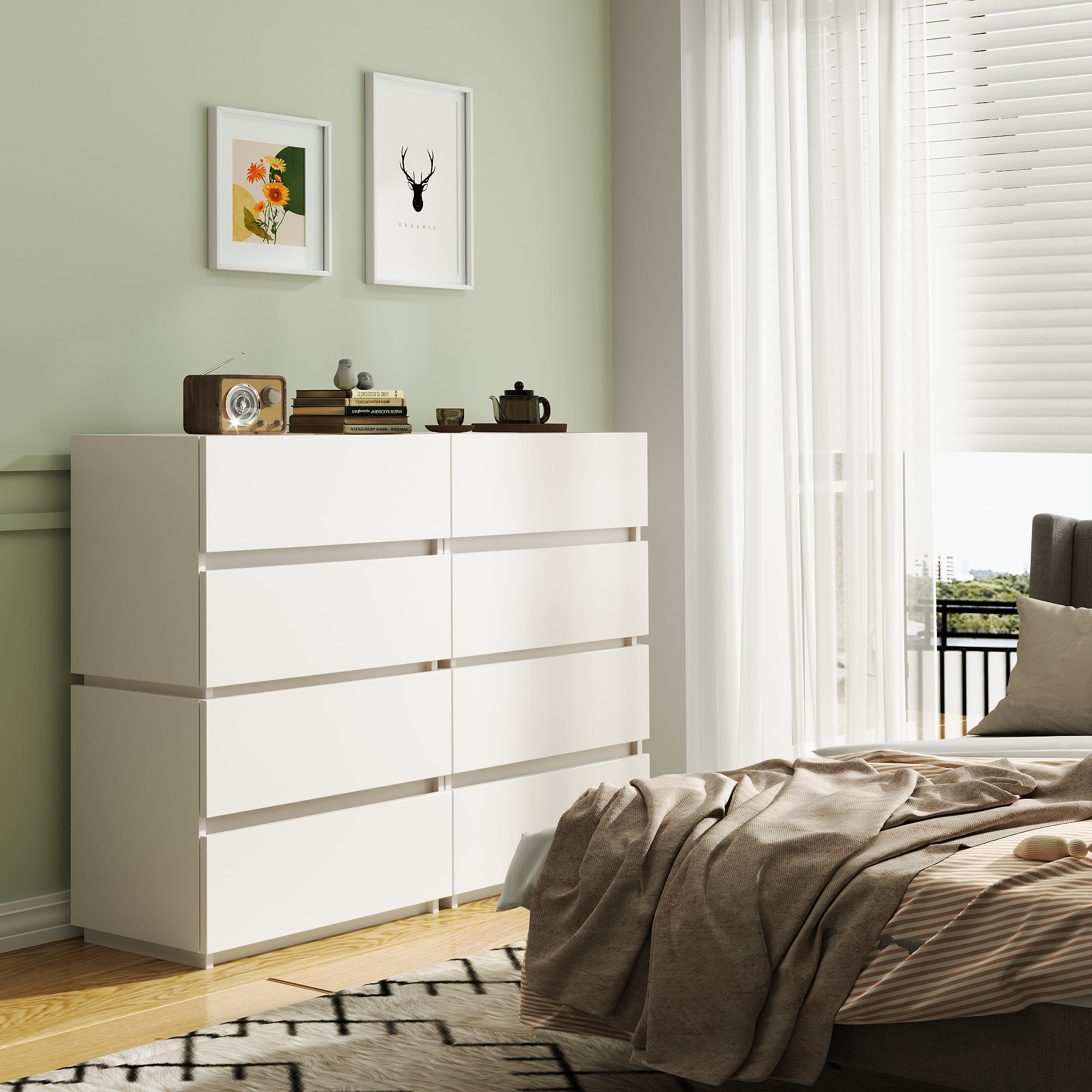 Ebern Designs Stackable 2 Drawer Dresser, Small Dressers for Closet, 23 ...