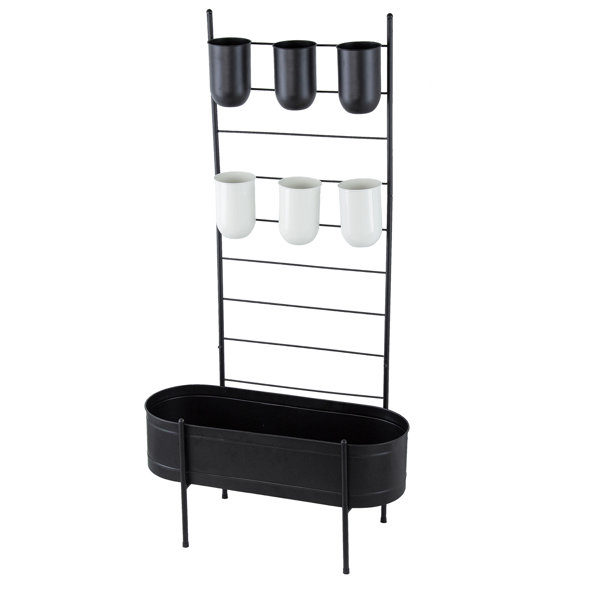 Hokku Designs Multi-Tiered Plant Stand with Buckets and Trough - 32" x ...