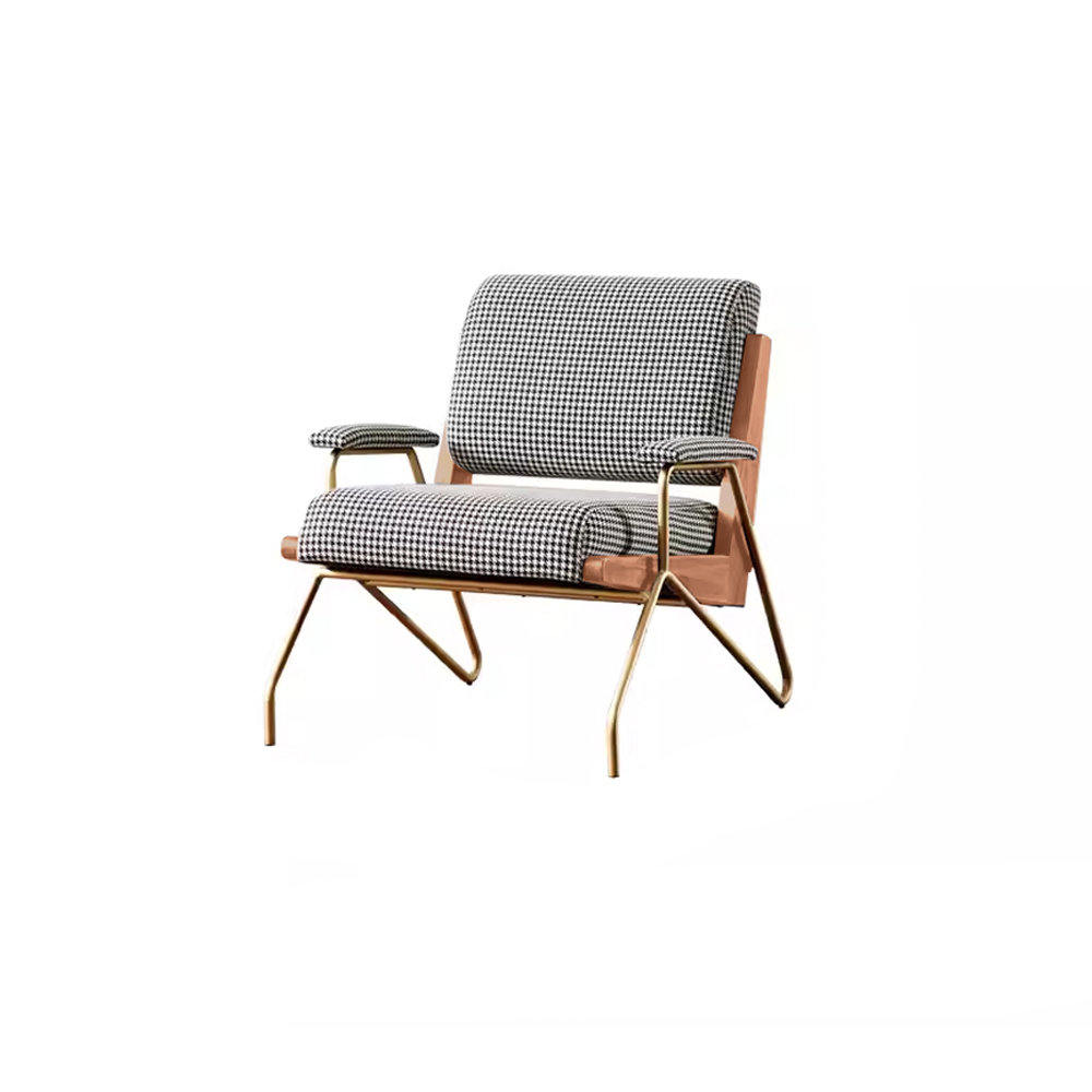 Everly Quinn Black and white checkered fabric leisure chair | Wayfair