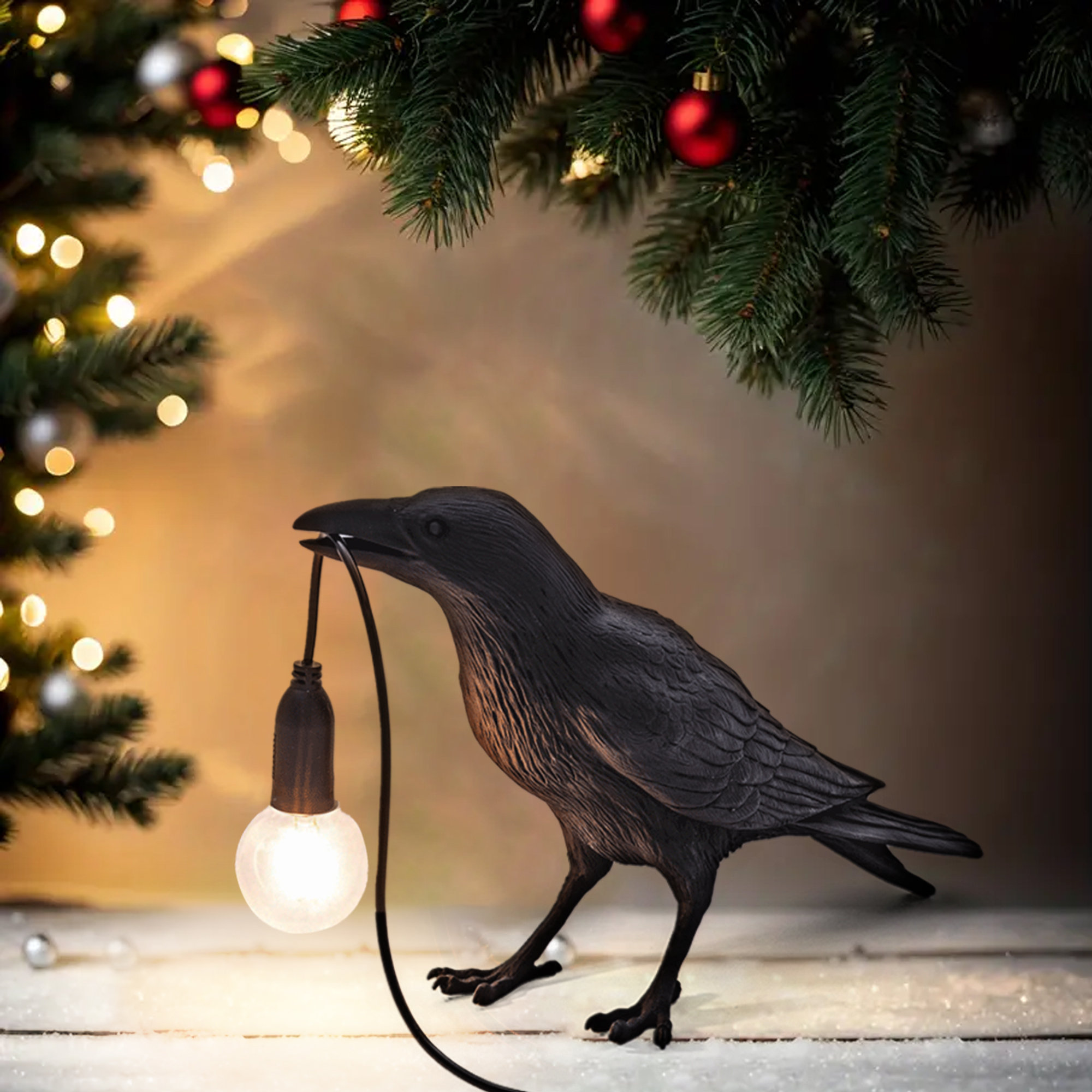 Loon Peak® Raven Pulg in Table Lamp Gifts LED Resin Novelty Lamps Desk ...