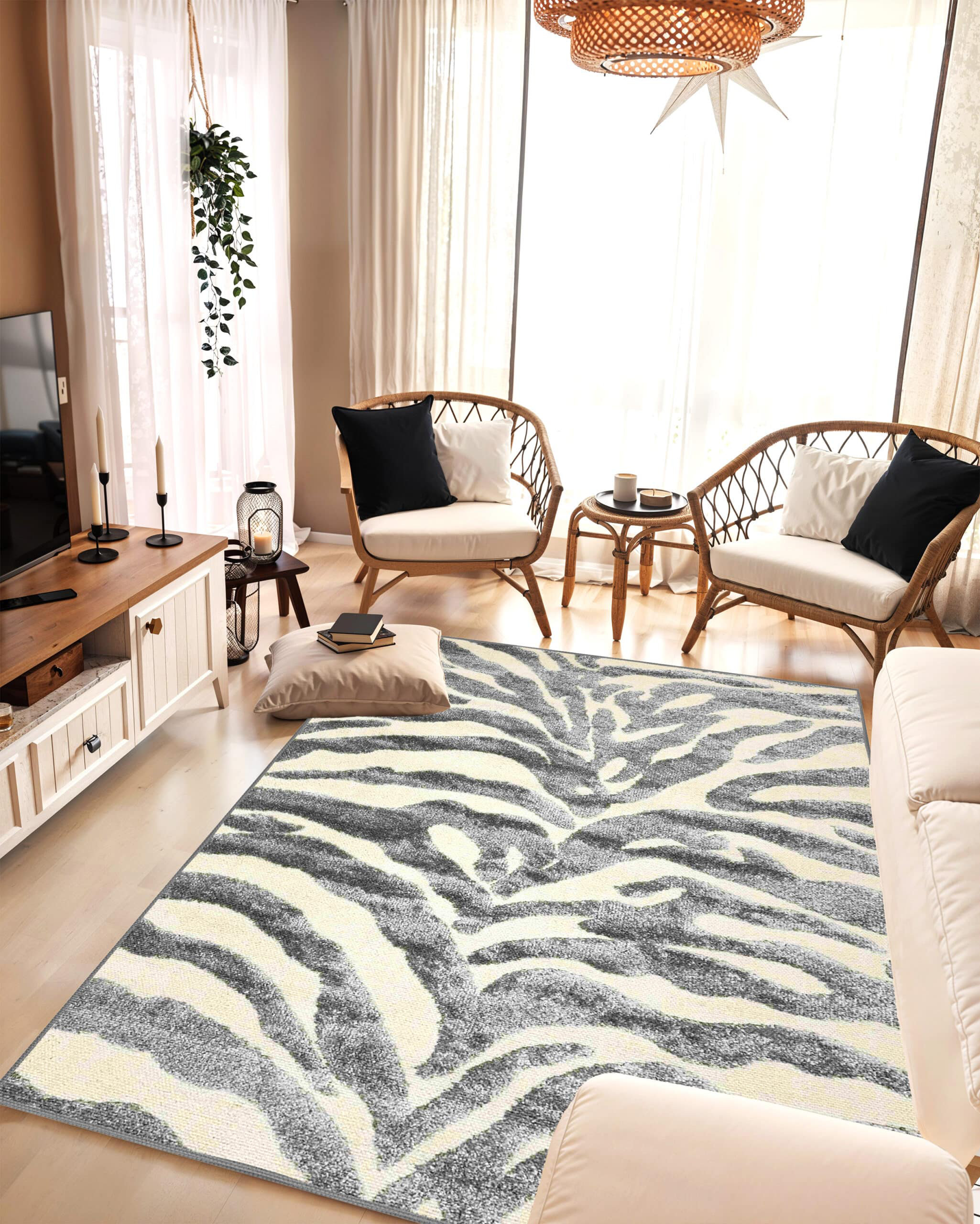 Wrought Studio™ Modern Shaggy Rug Abstract Geometric Rug Indoor For ...