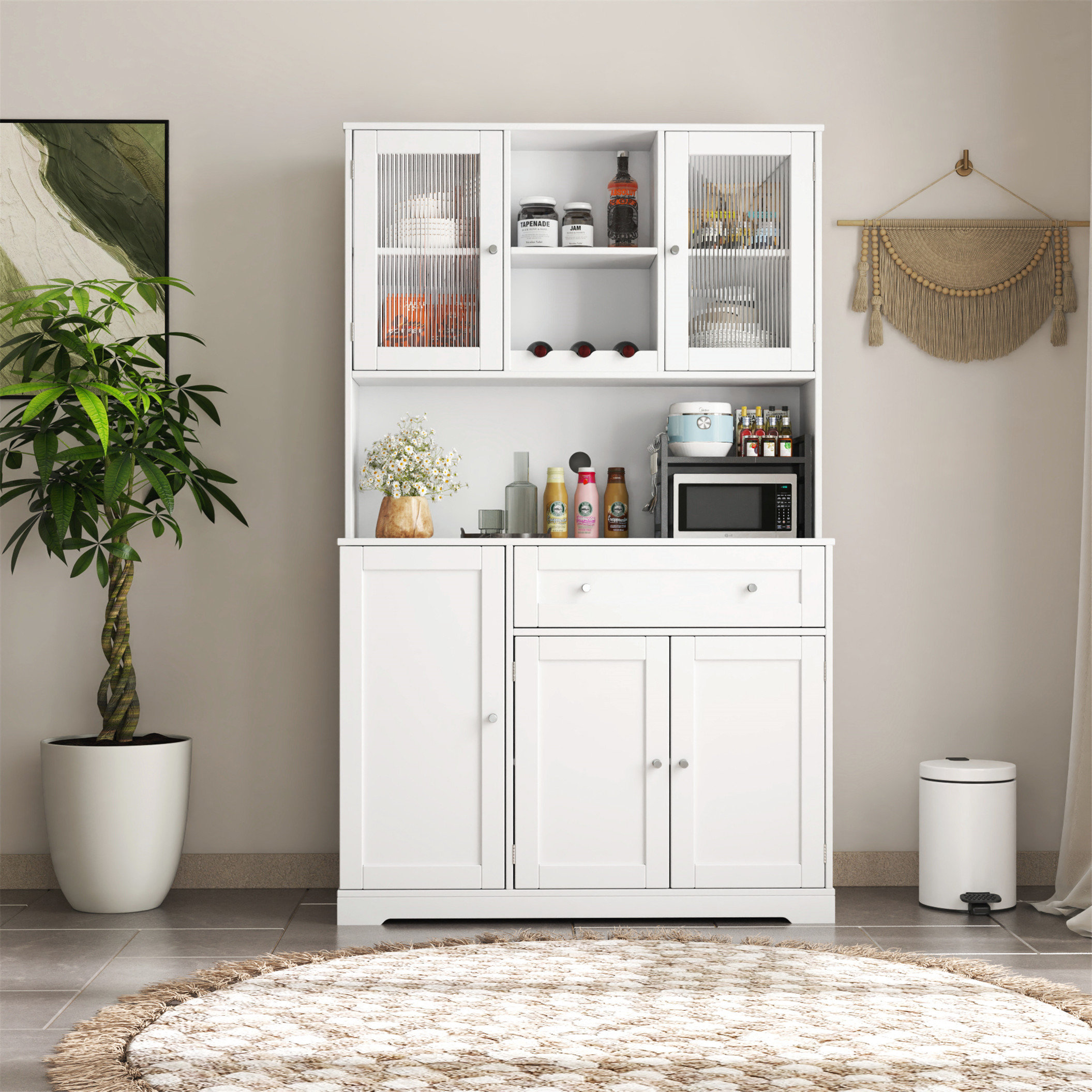 Winston Porter Versatile Modern Kitchen Storage Cabinet with Multiple ...