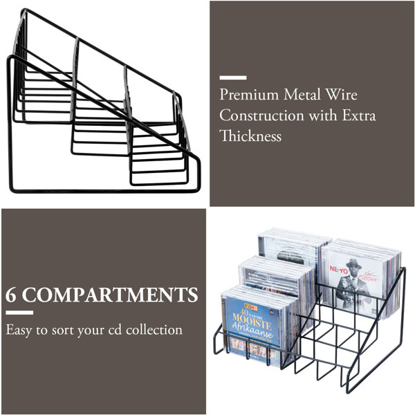 Rebrilliant CD DVD Metal Media Storage Rack & Reviews | Wayfair