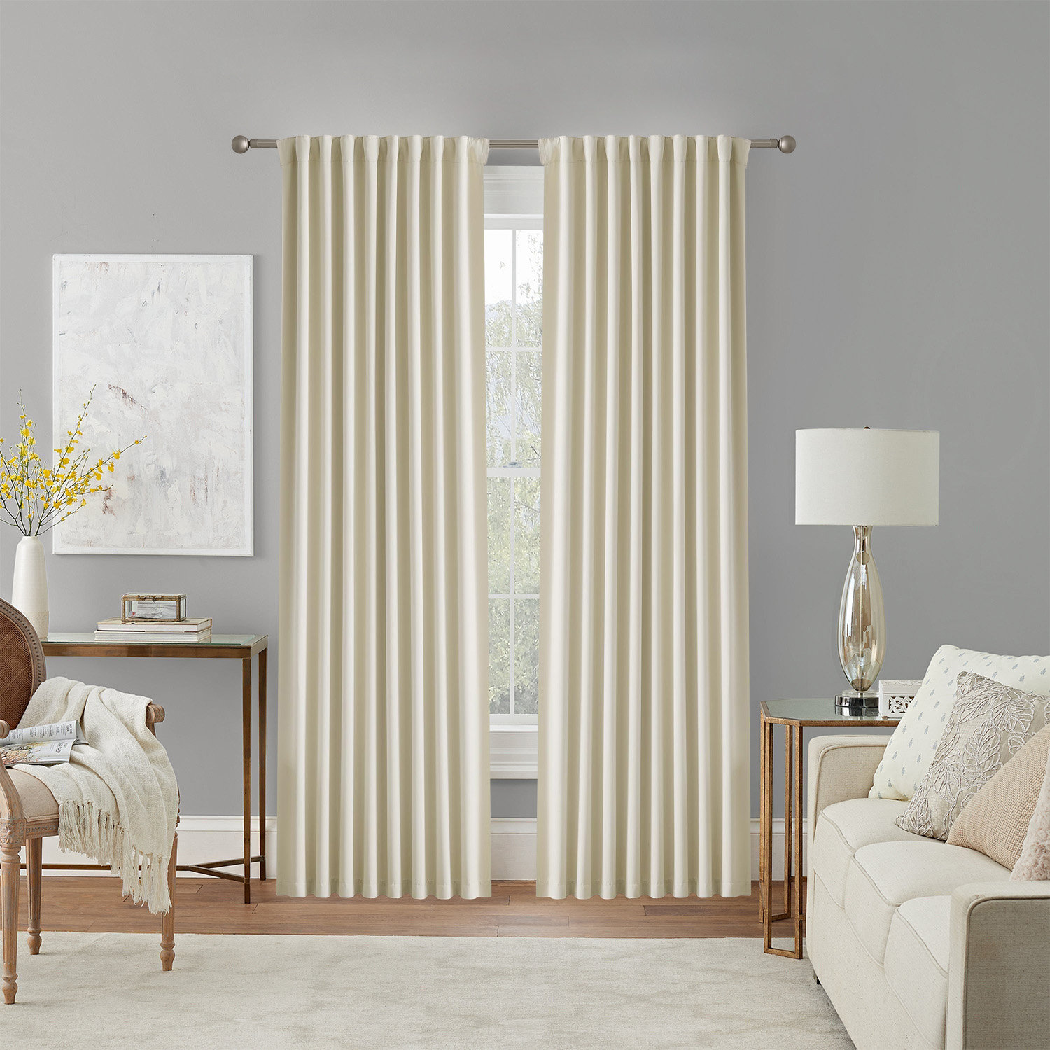 Hokku Designs Room Darkening Curtain Panels, Back Tab, Rod Pocket, 2 ...