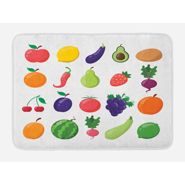 Bless international East Urban Home Fruits and Vegetables Plush Bath ...