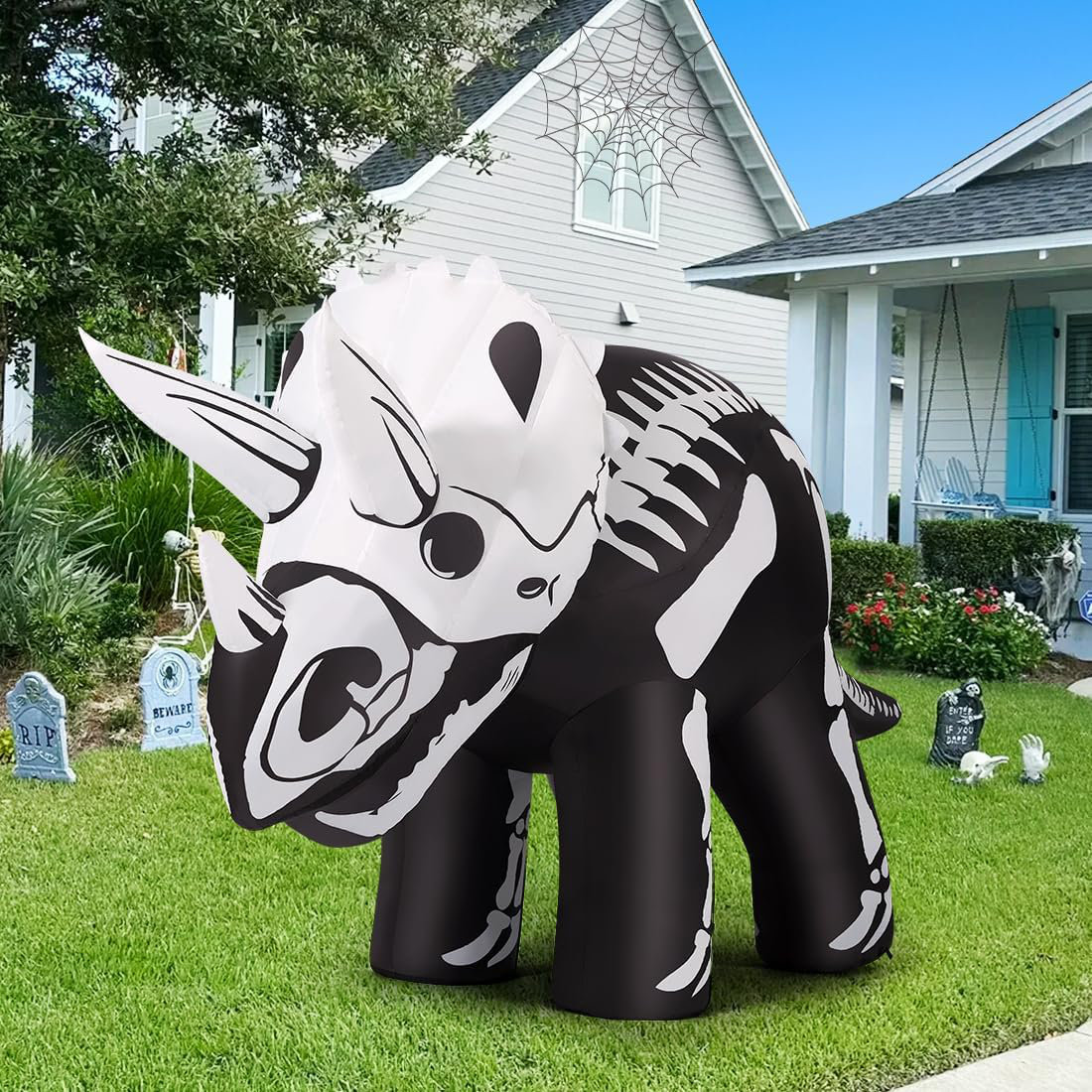 The Holiday Aisle® 6.6 FT Halloween Inflatables Dinosaur Outdoor ...