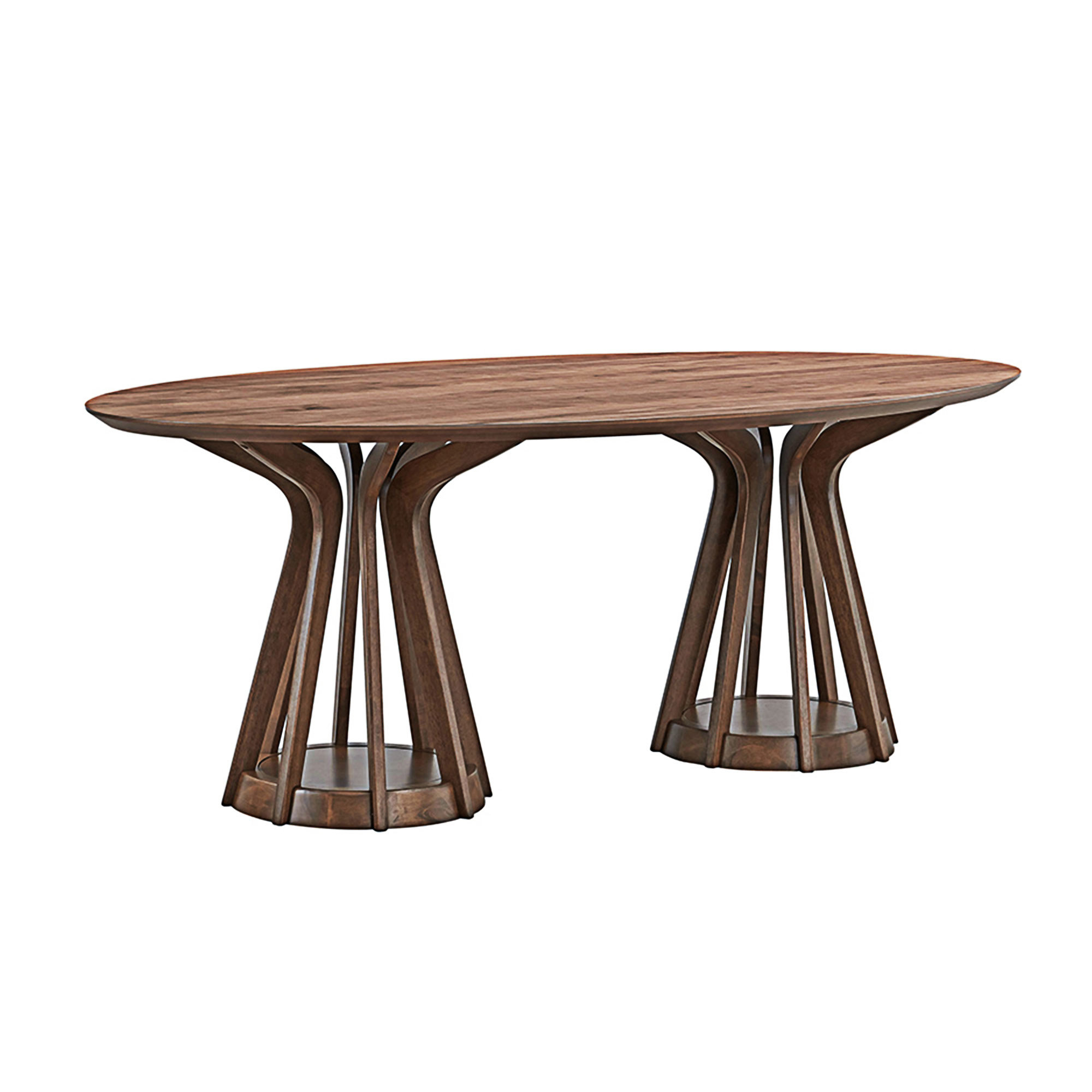 Loon Peak® 78.74 Inch Modern Dining Table Ellipse Wooden Table For ...
