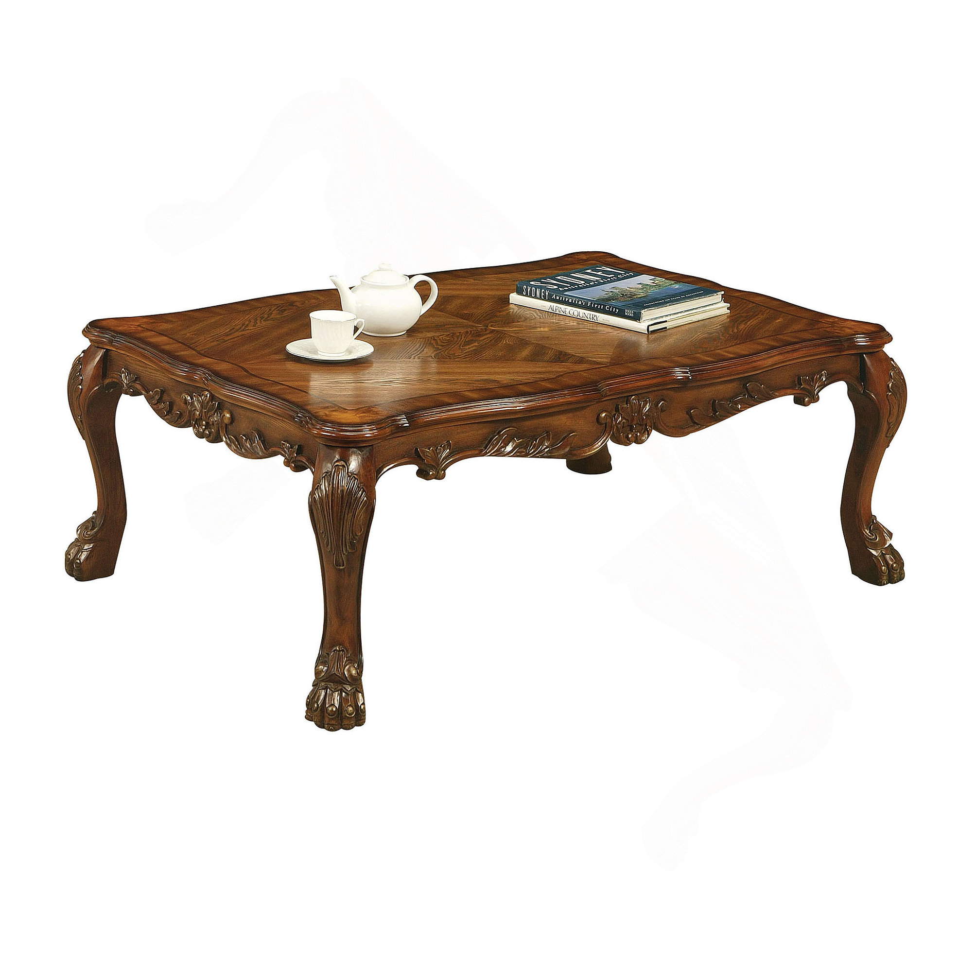 House of Hampton® Oak Coffee Table with Claw Leg | Wayfair