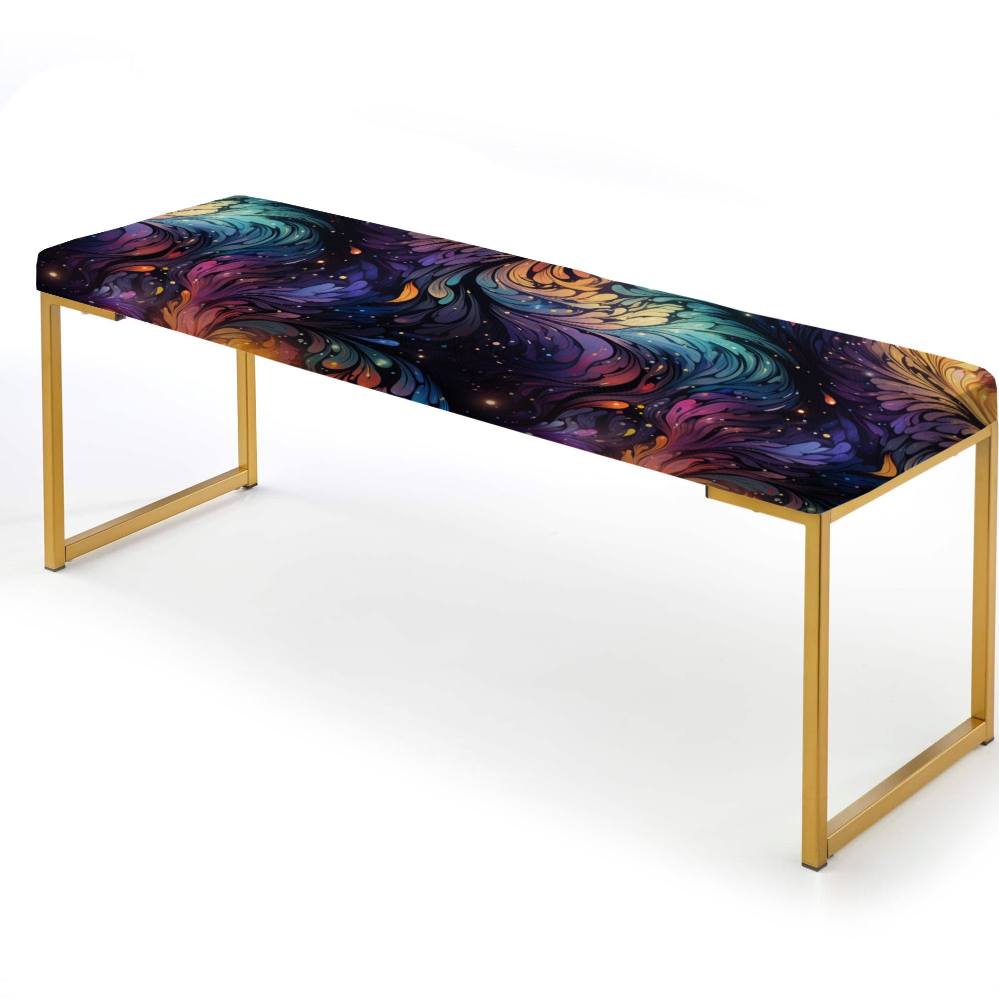 Design Art Colorful Cosmic Ikat Journey - Abstract Upholstered Gold ...