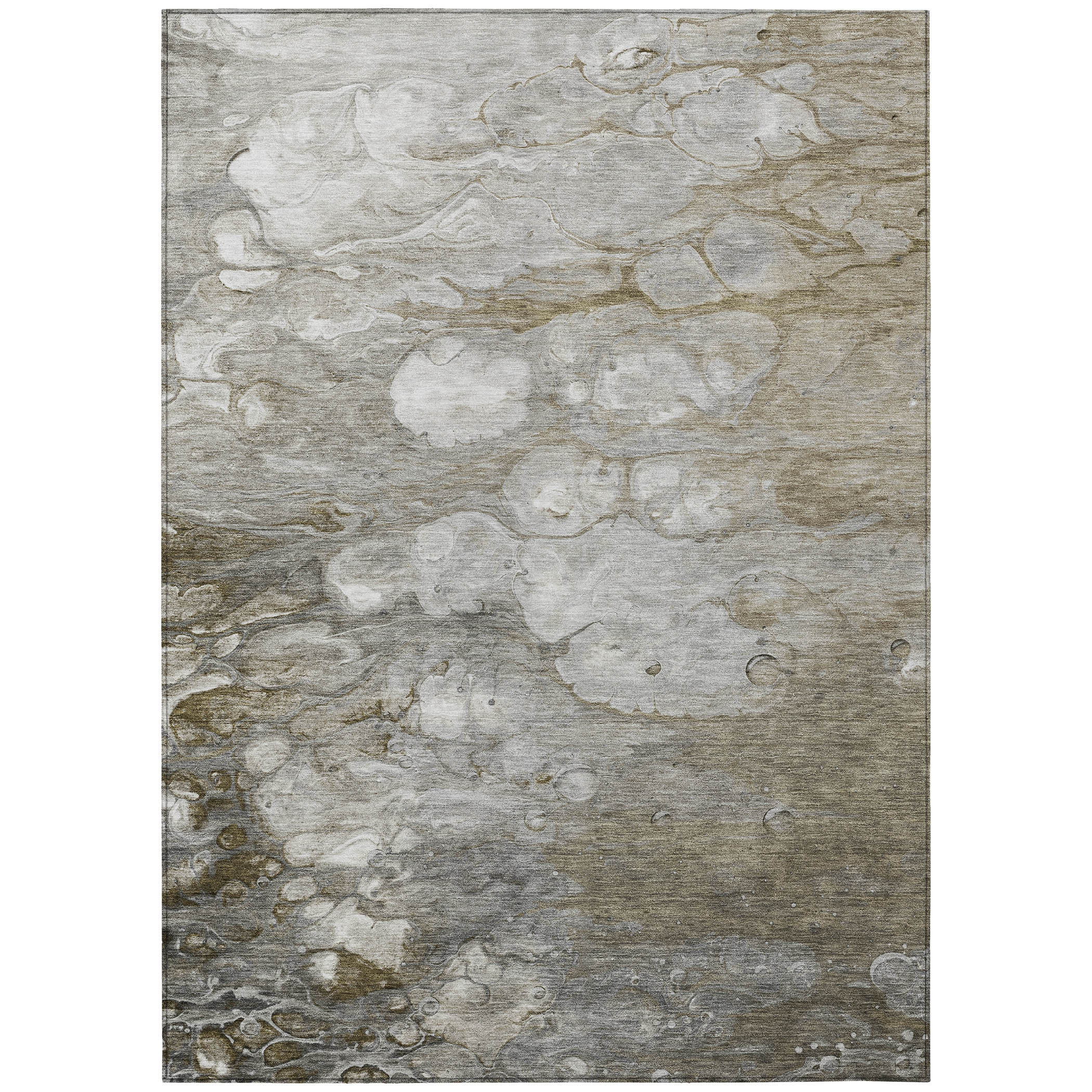 Orren Ellis 10' X 14' Taupe Abstract Washable Indoor Outdoor Area Rug ...