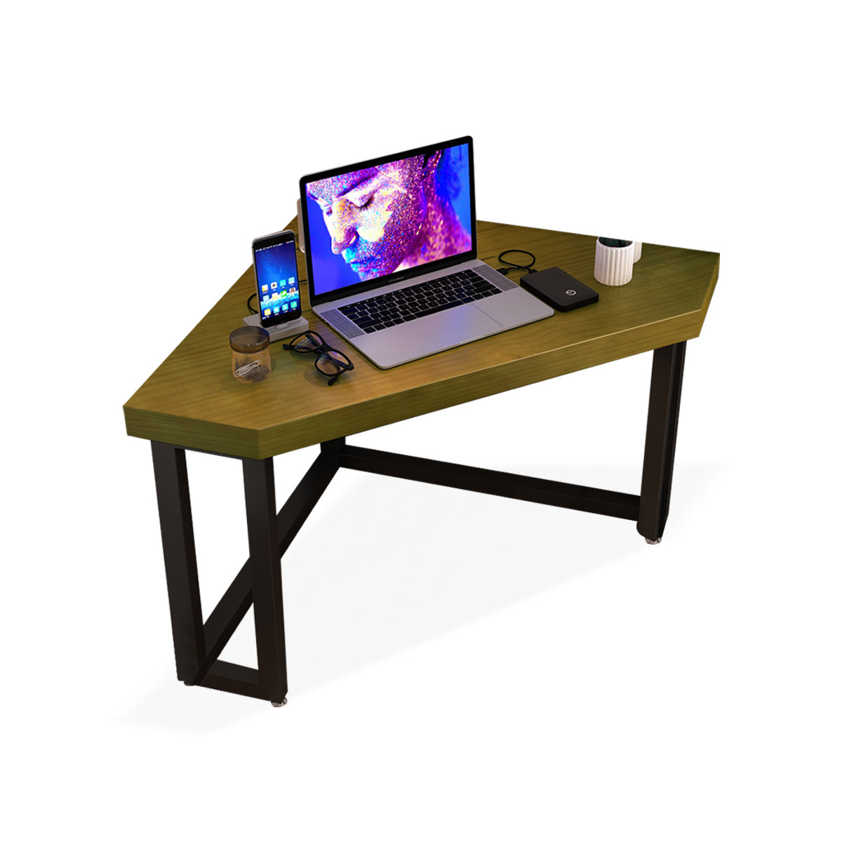 17 Stories Walnut Triangle Solid Wood desks - Wayfair Canada