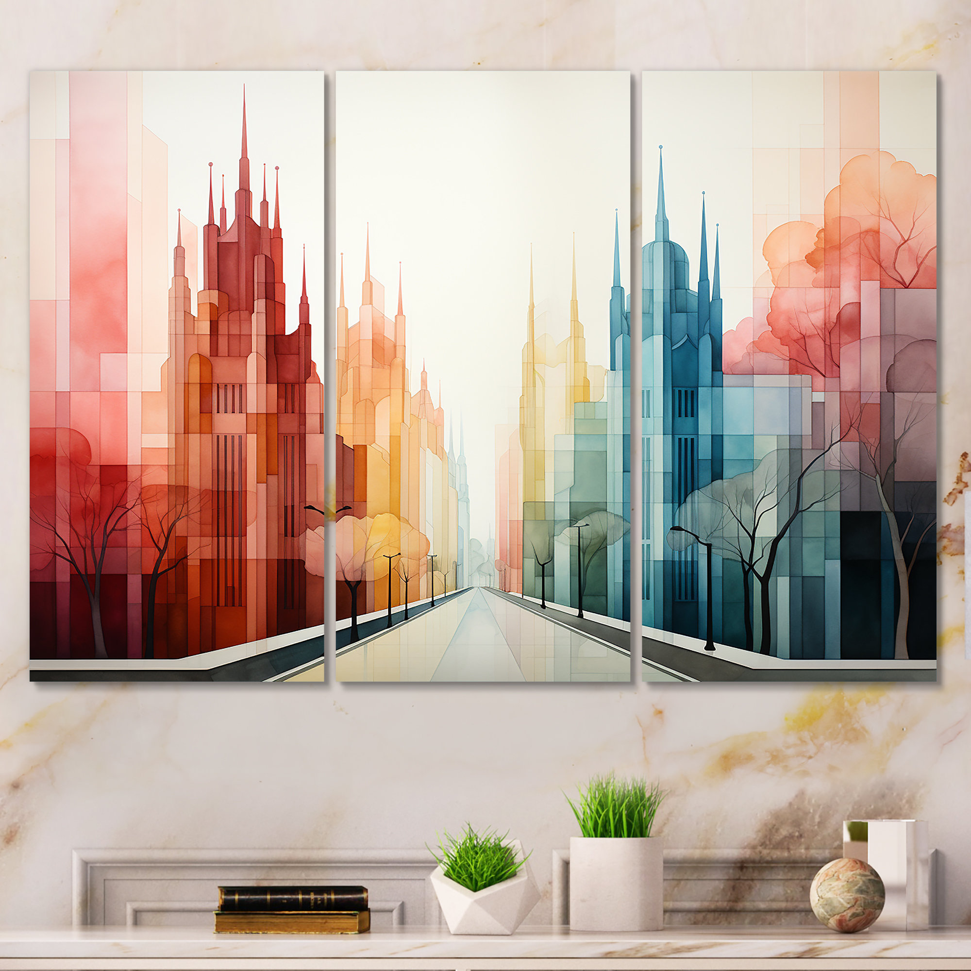 Ivy Bronx Watercolor Colorful New York City I - City New York Wall Art ...