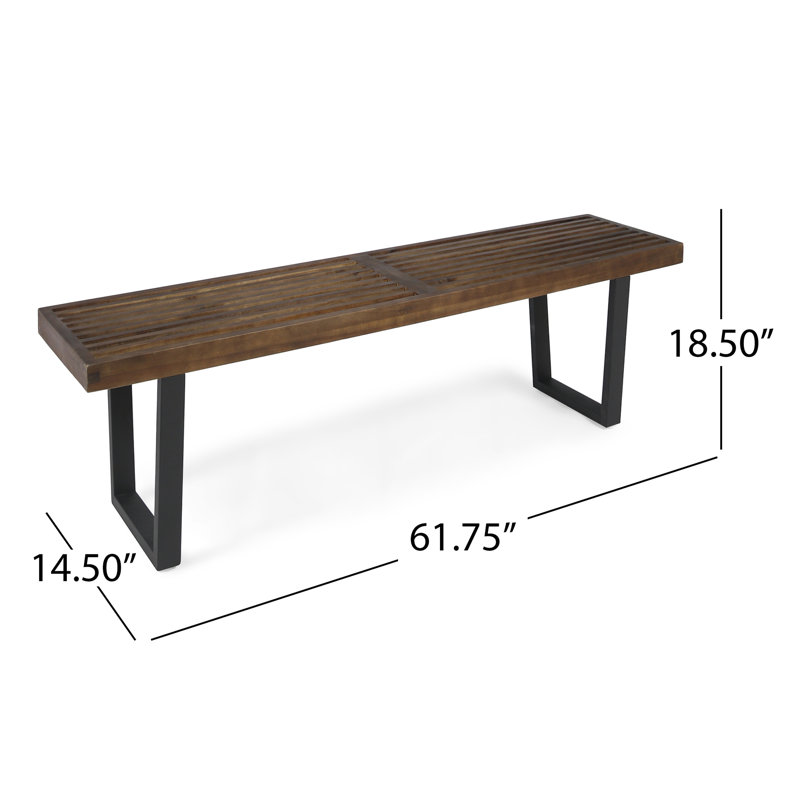 Union Rustic Yager Metal/Solid Wood Outdoor Bench & Reviews | Wayfair