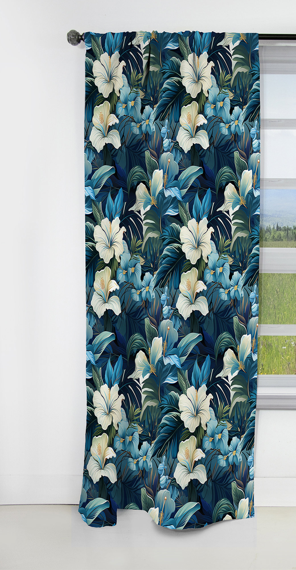 Design Art Twilight Oasis Tropical Pattern - Floral Curtain - Blackout ...