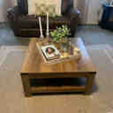 Millwood Pines Zara Square Coffee Table With 2-tier Storage Shelves ...