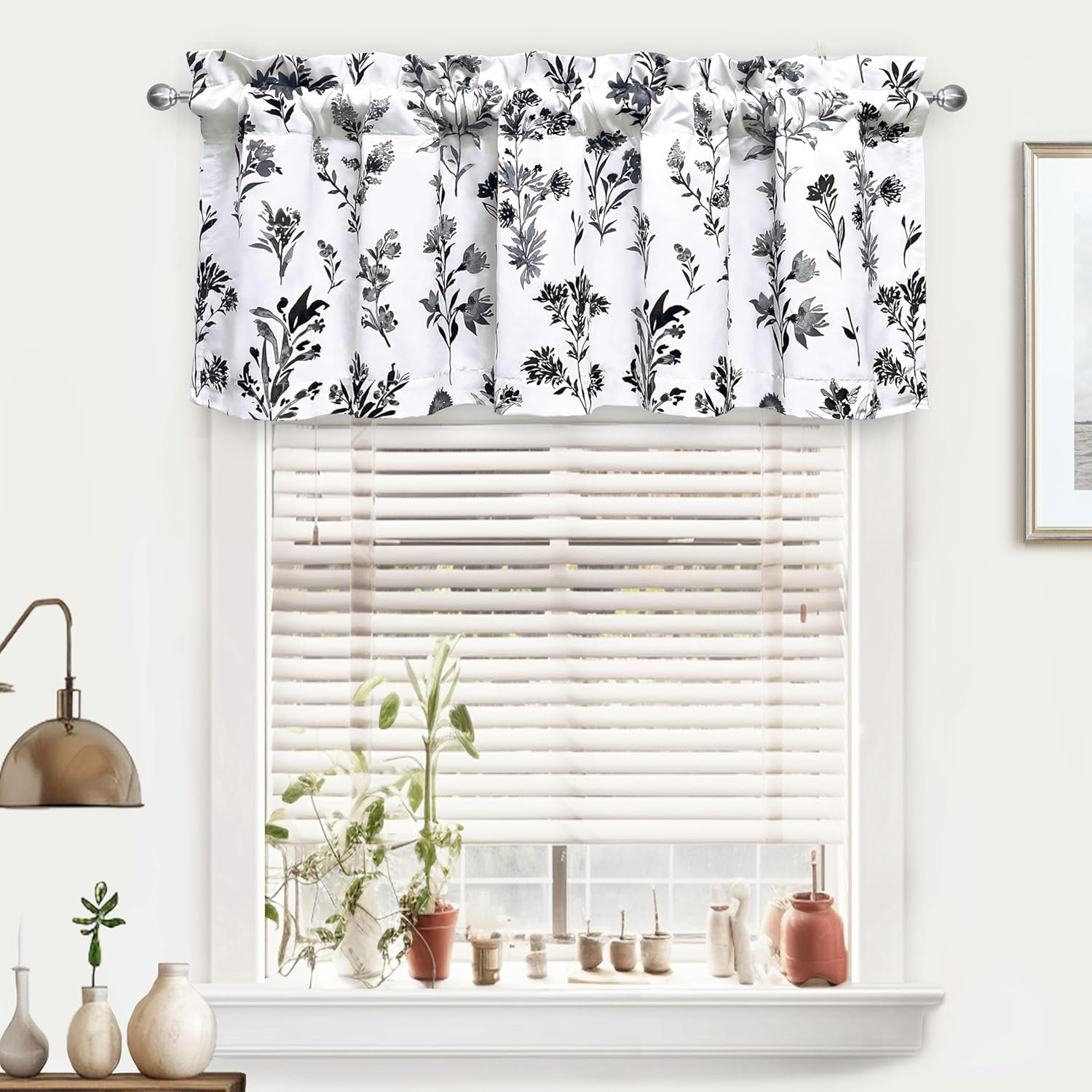 Nivozu Herbal Print Patterned Curtain Valance | Wayfair