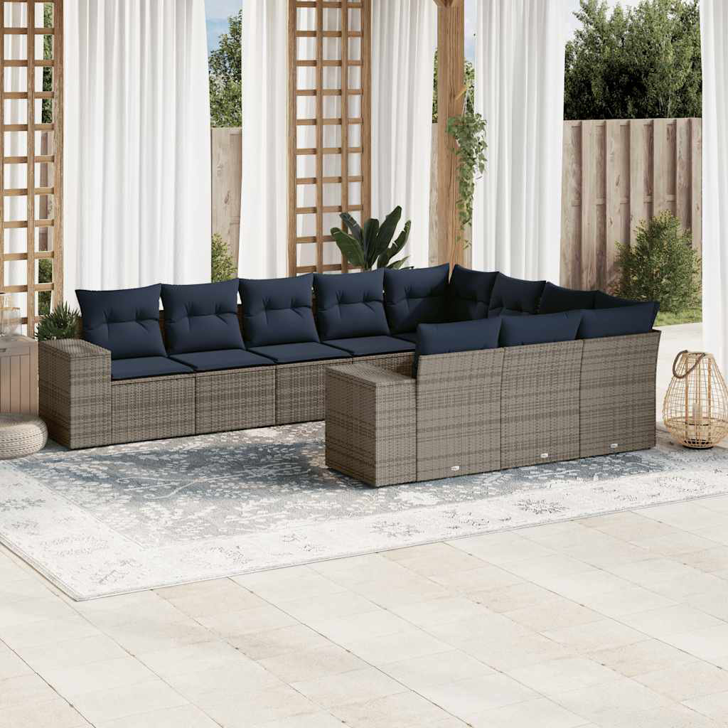Latitude Run® 11 Piece Patio Sofa Set With Cushions Poly Rattan ...