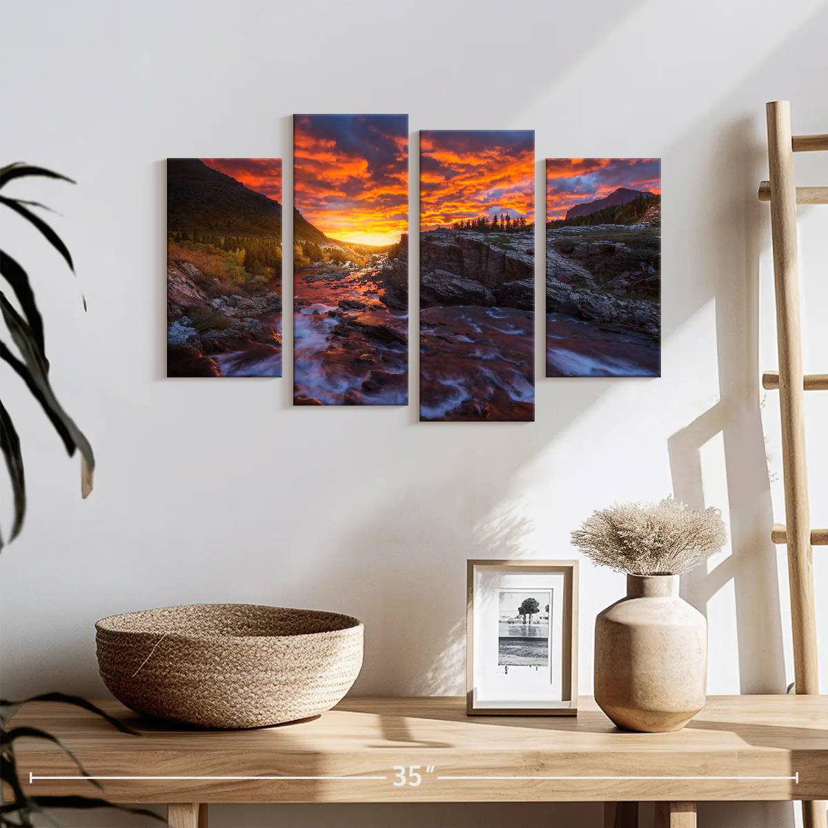 Millwood Pines Alvord Fiery Sunset Over River Rapids | Wayfair