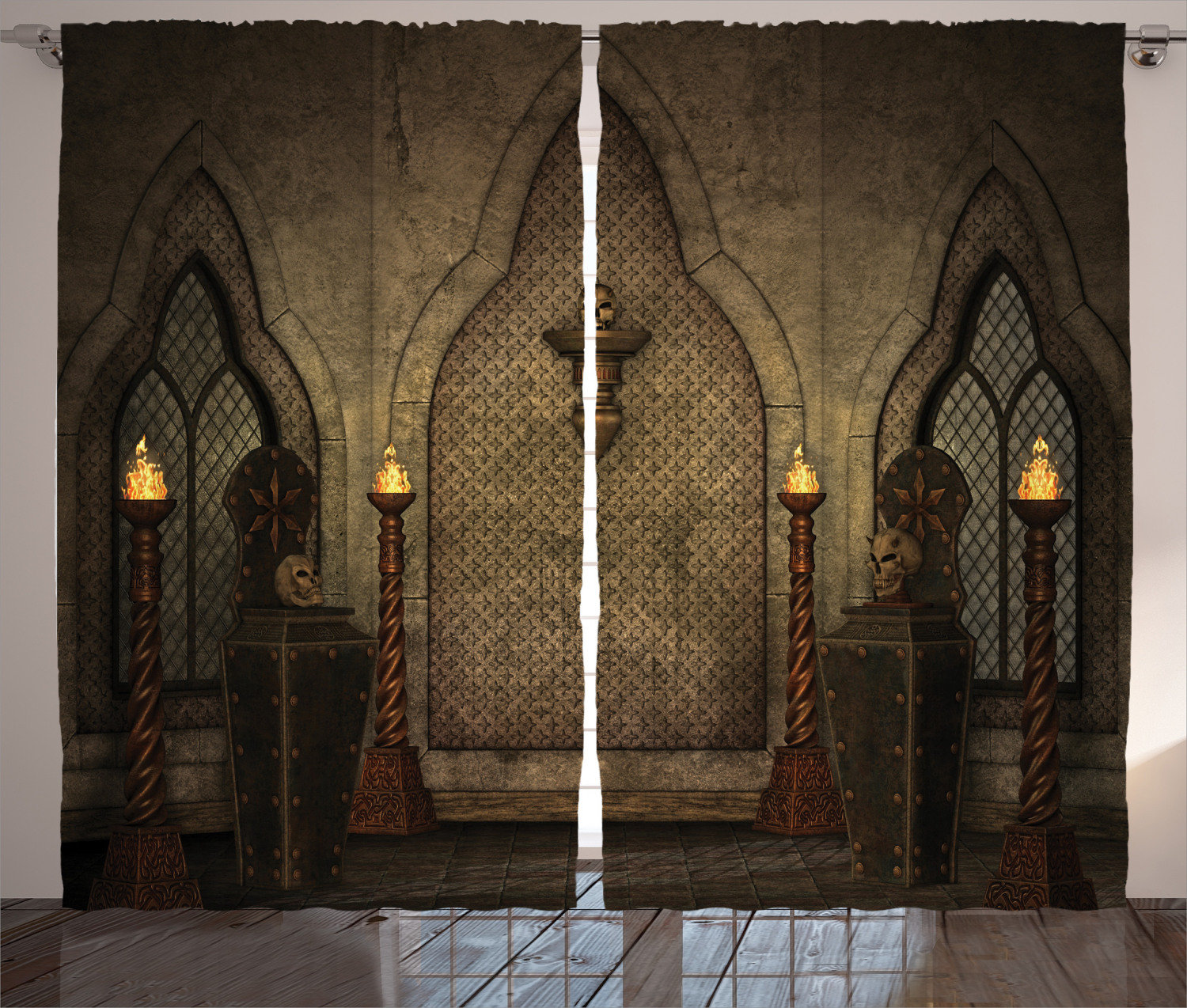East Urban Home Gothic Semi-Sheer Rod Pocket Curtain Panels | Wayfair