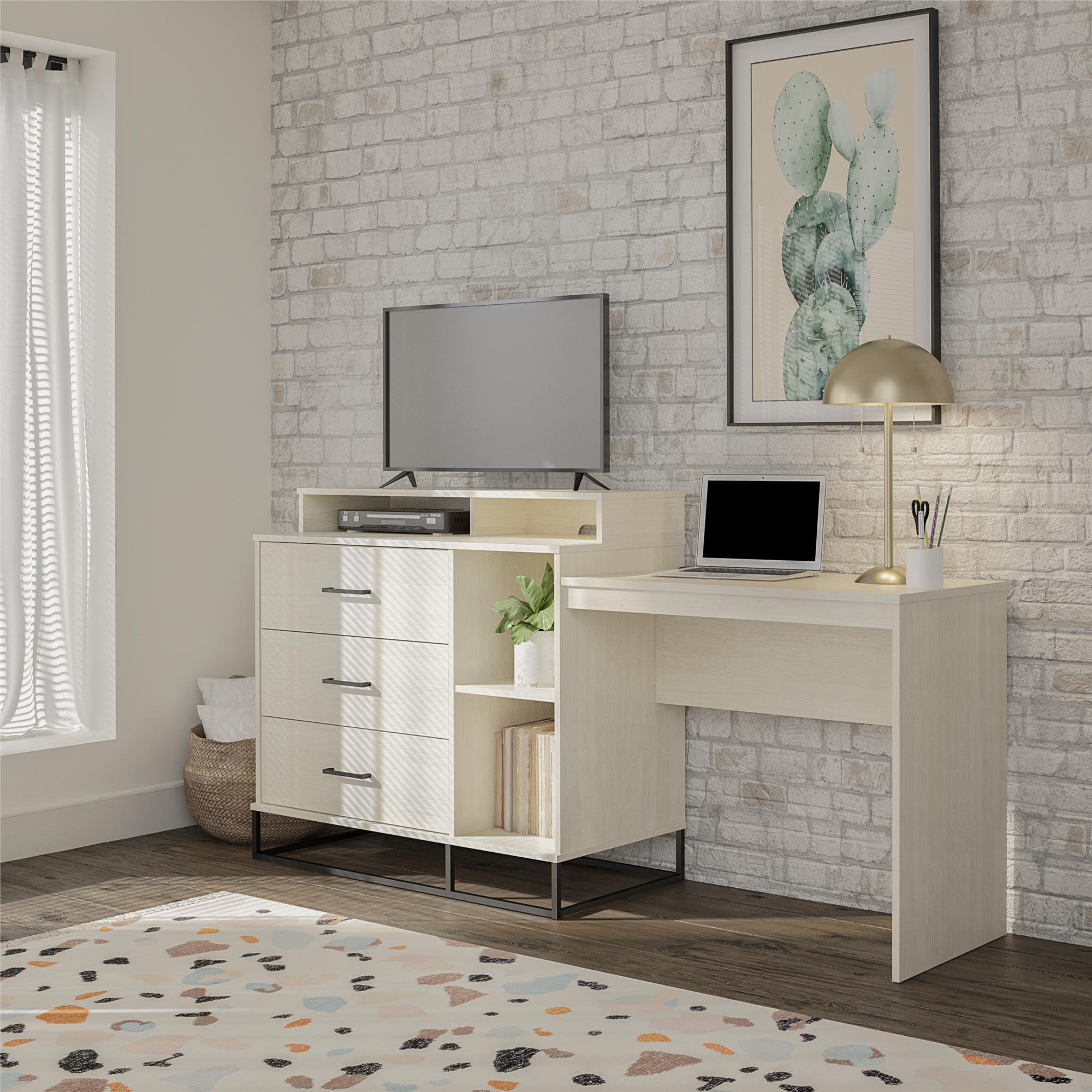 Novogratz Kelly 3-in-1 Media Dresser and Desk Combo & Reviews | Wayfair