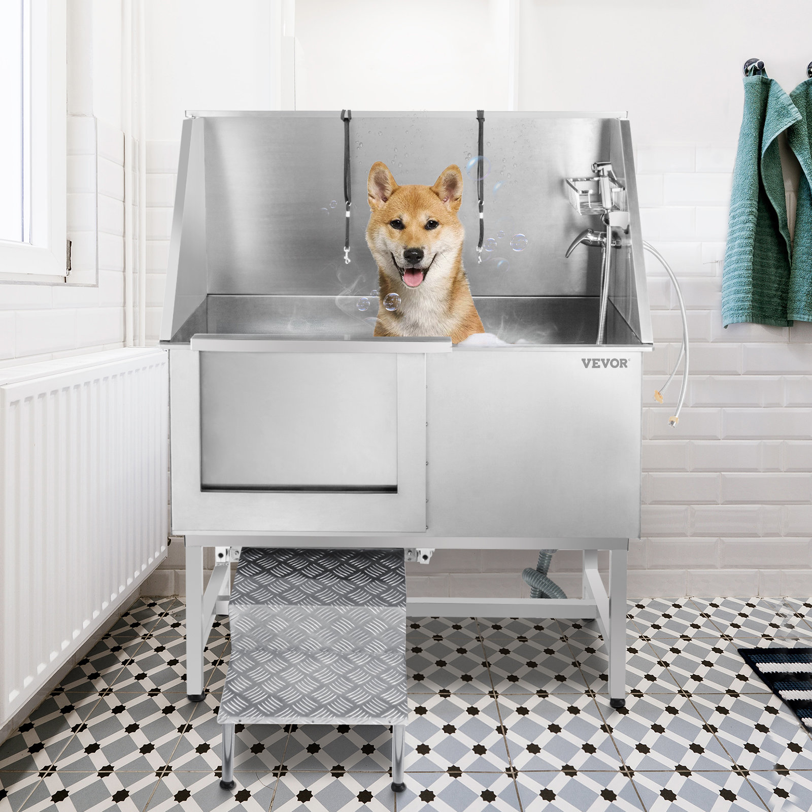 VEVOR Dog Grooming Tub, R Pet Wash Station, Professional Stainless ...