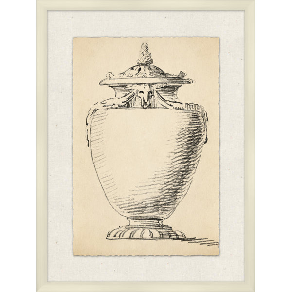 Wendover Art Group Urn Sketch Urn Sketch 5 Framed On Paper Print | Wayfair