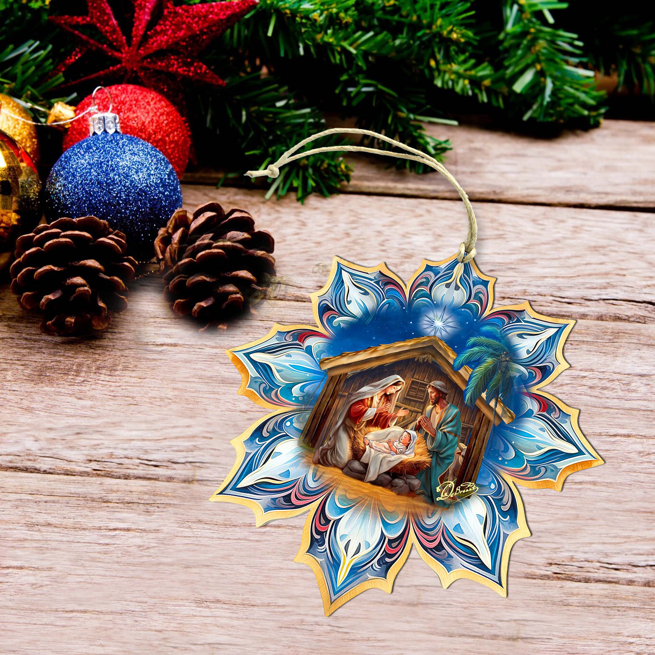 Designocracy Large Wooden Ornament Christmas Decorative Accent | Wayfair