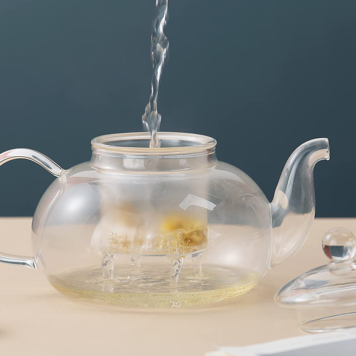 Ivy Bronx Glass Tea Pot 1l With Removable Infuser, Blooming And Loose ...