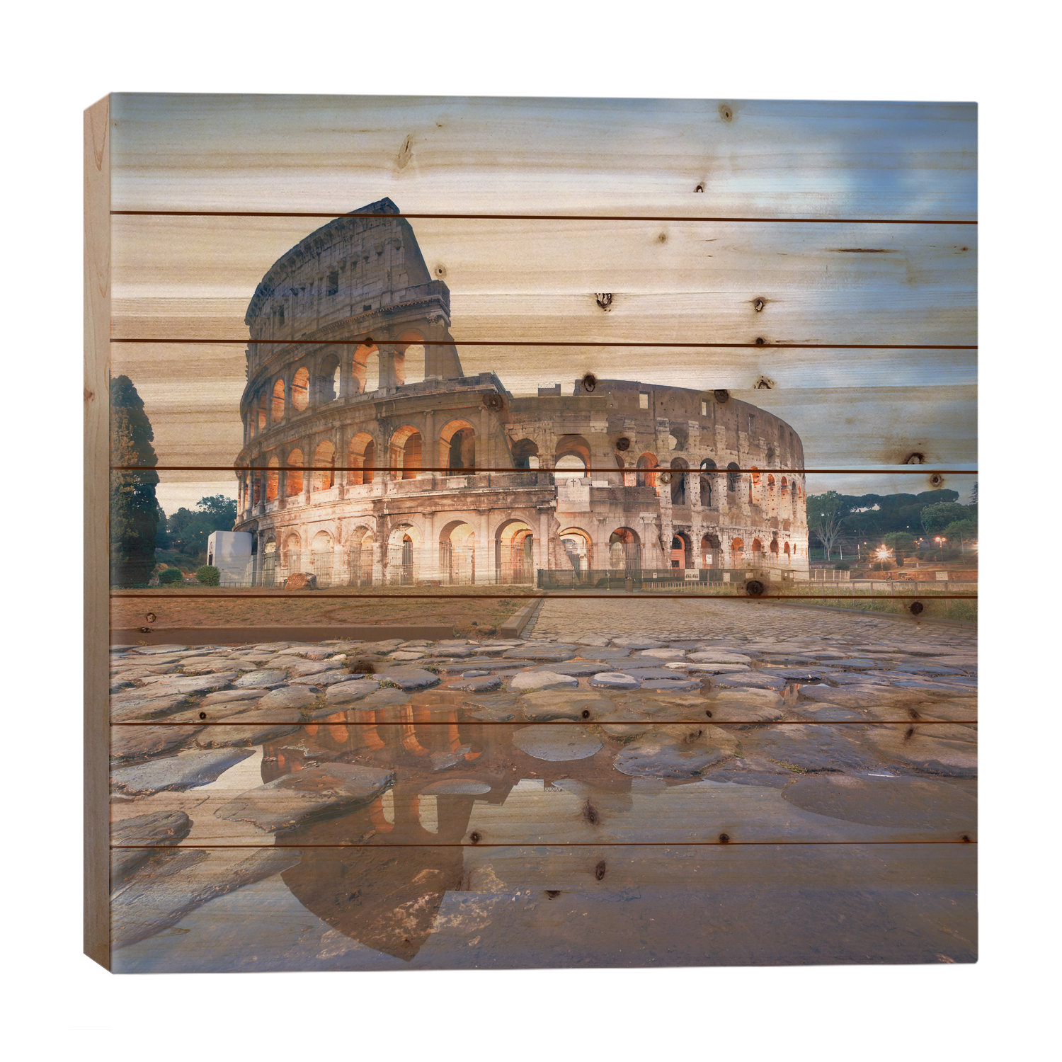 Hokku Designs The Colosseum, Rome, Lazio, Italy On Wood by Matteo ...