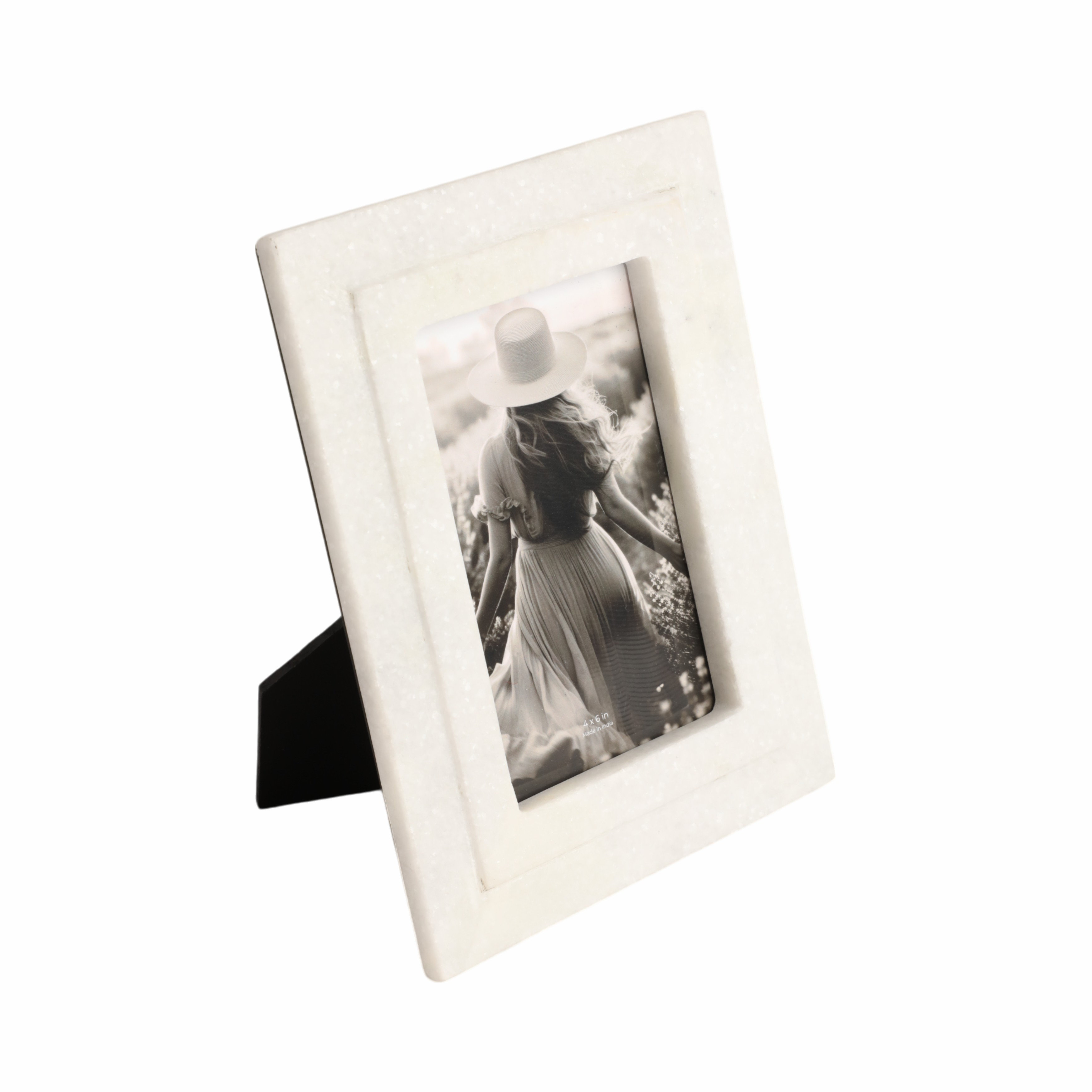 Hokku Designs 4X6 Marble Border Photo Frame, White | Wayfair