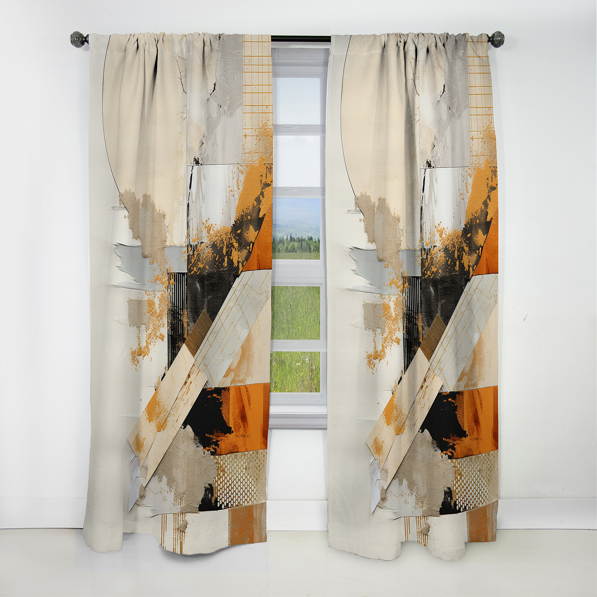 East Urban Home Roselee - Collages Abstract Blackout Curtain - 1 Panels ...