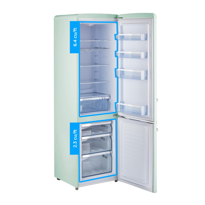 Unique Classic Retro 21.6" Manual Defrost 8.7 cu. ft. ENERGY STAR ...